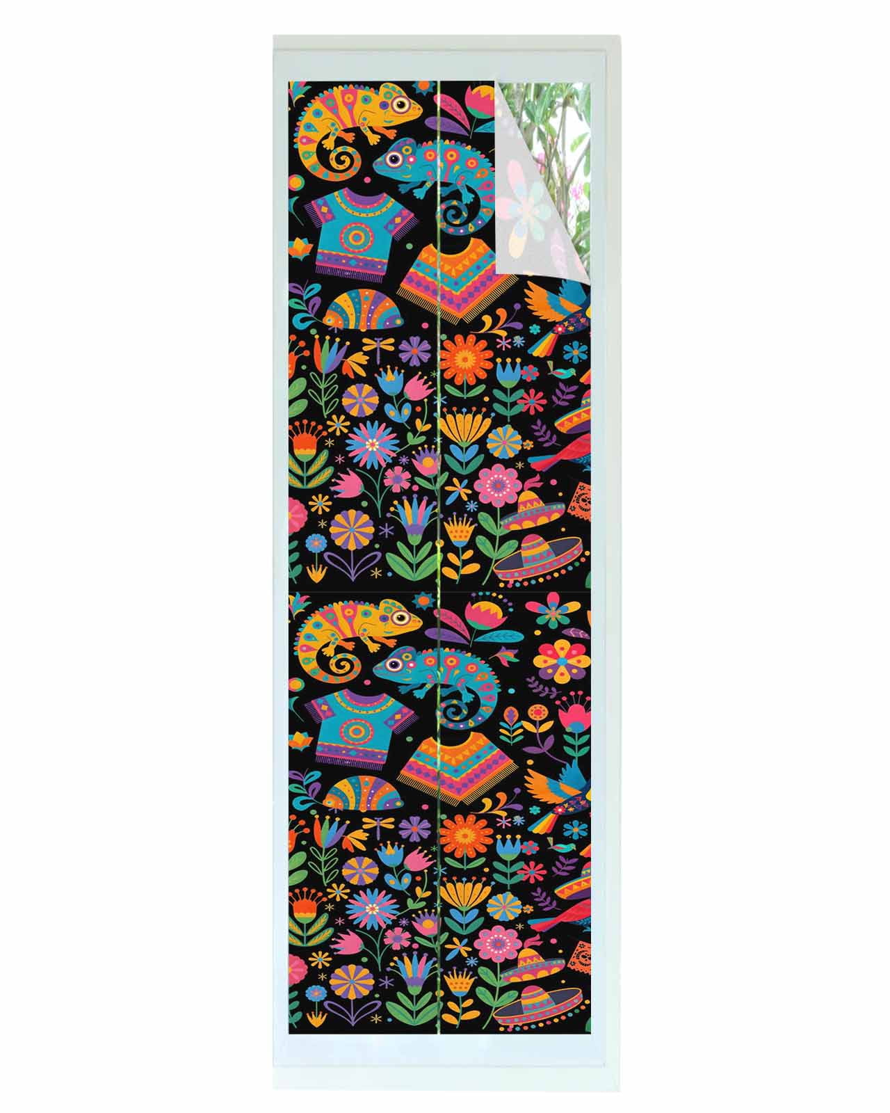 Window Privacy Film Colorful Cartoon Stained Glass Window Film ...