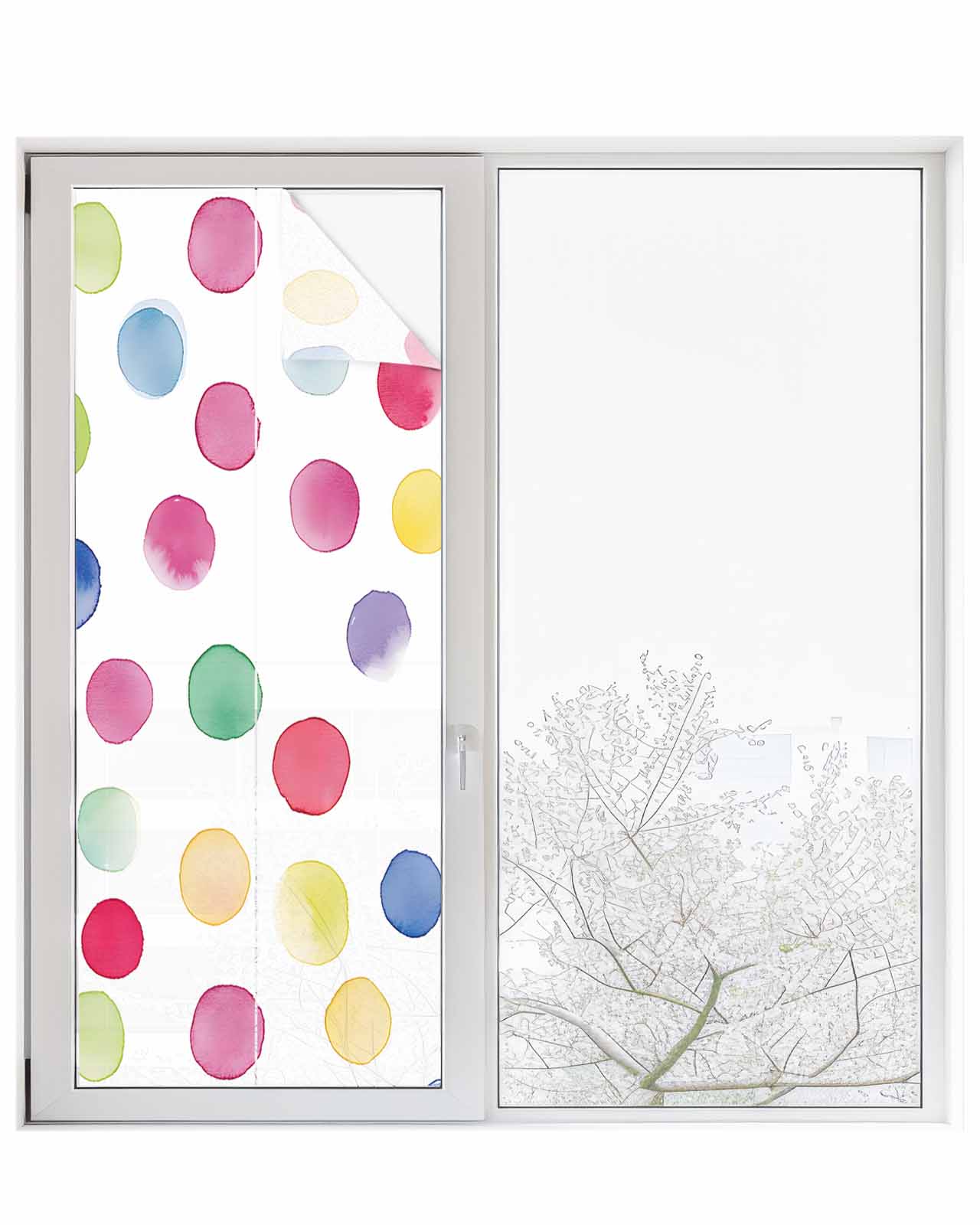 Window Privacy Film Colorful Dots Stained Glass Window Film Decorative ...
