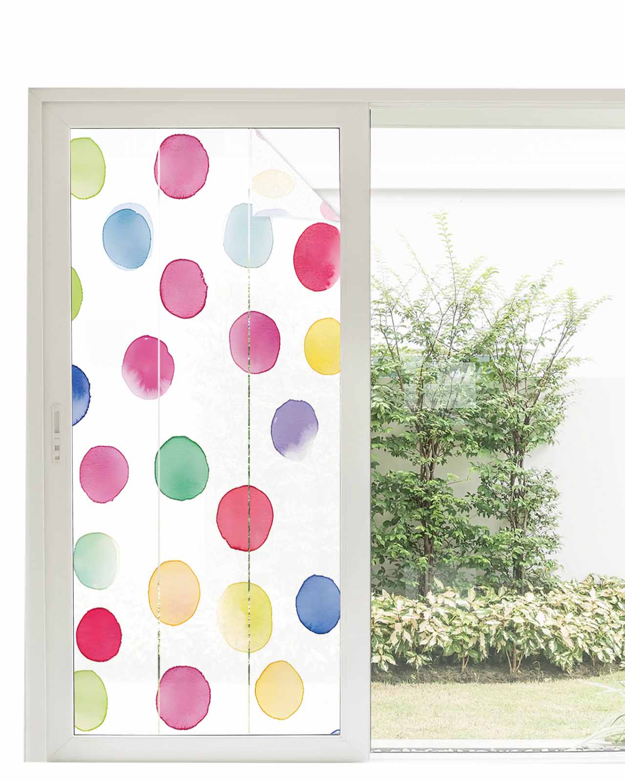 Window Privacy Film Colorful Dots Stained Glass Window Film Decorative ...