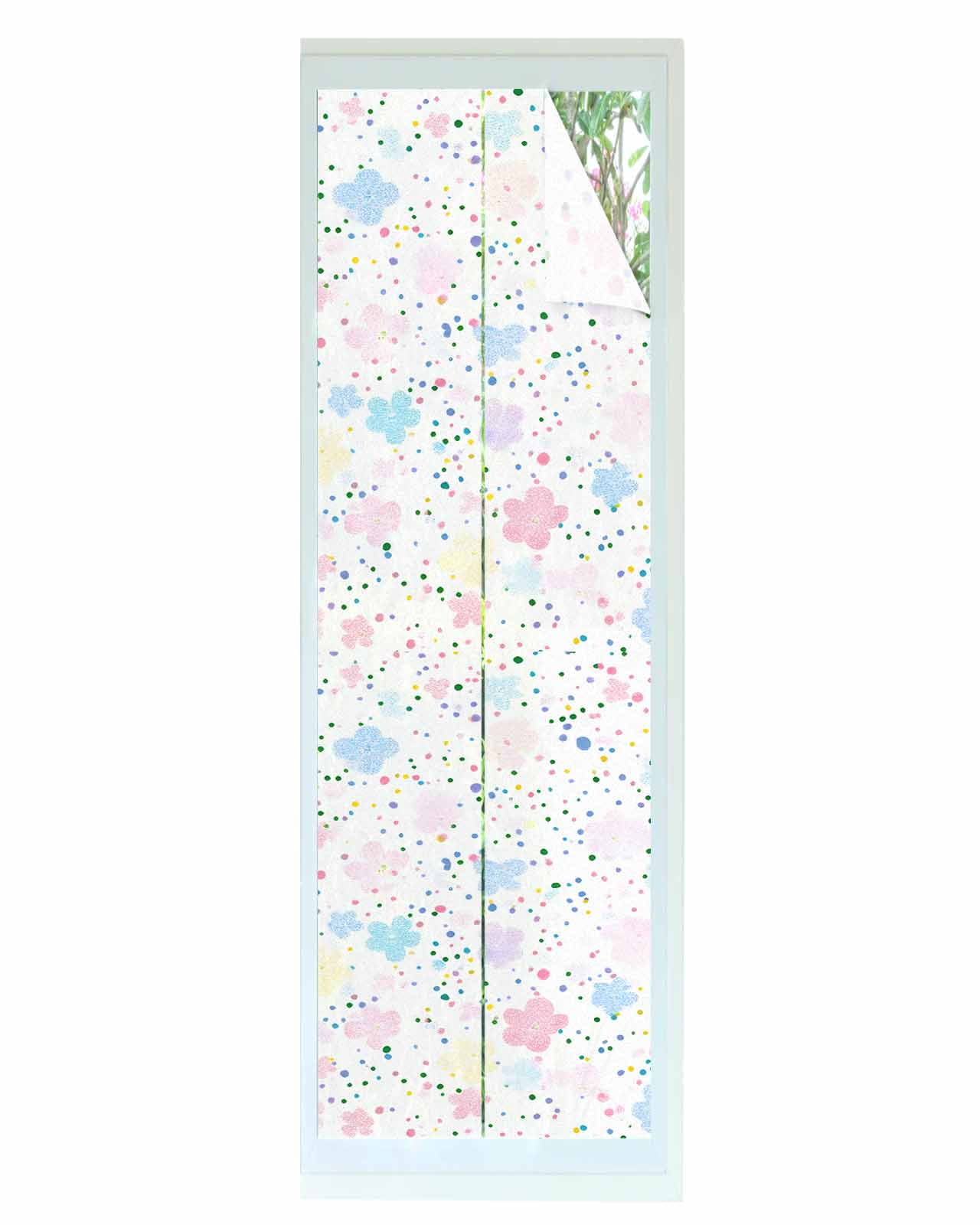 Window Privacy Film Colorful Flowers Stained Glass Window Film ...