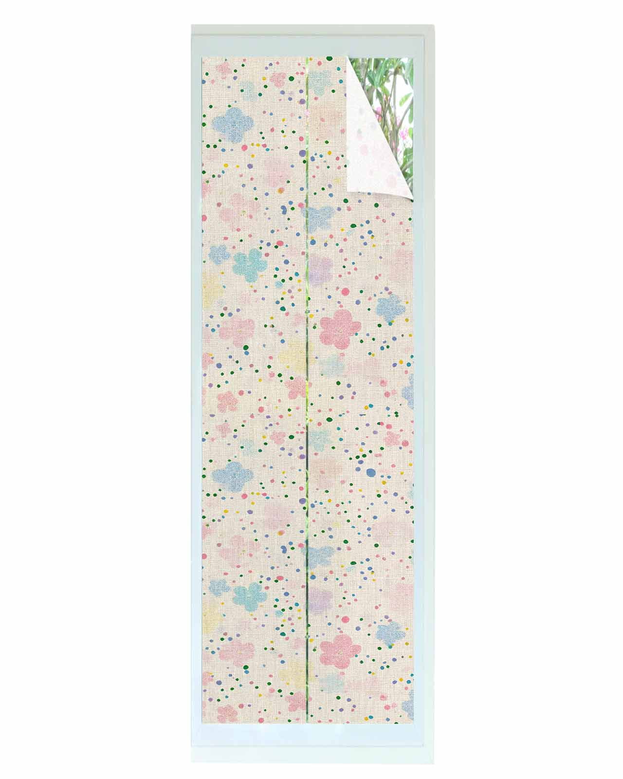 Window Privacy Film Colorful Flowers Stained Glass Window Film ...