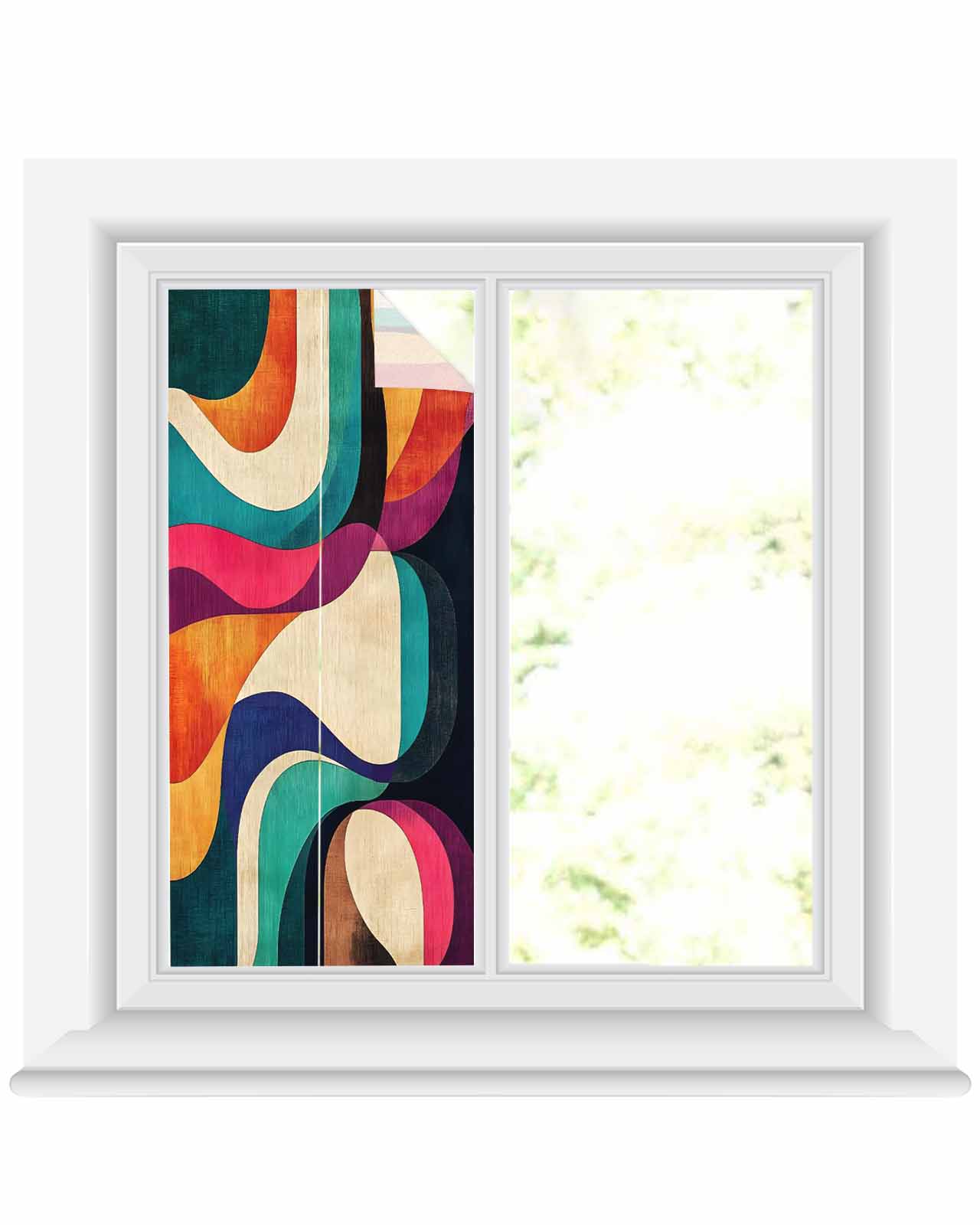 Window Privacy Film Colorful Geometric Stained Glass Window Film ...