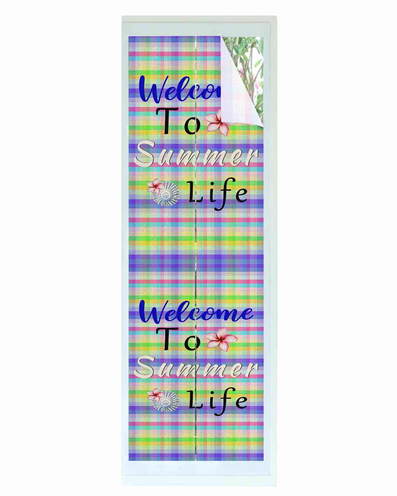 Window Privacy Film Colorful Plaid Stained Glass Window Film Decorative ...