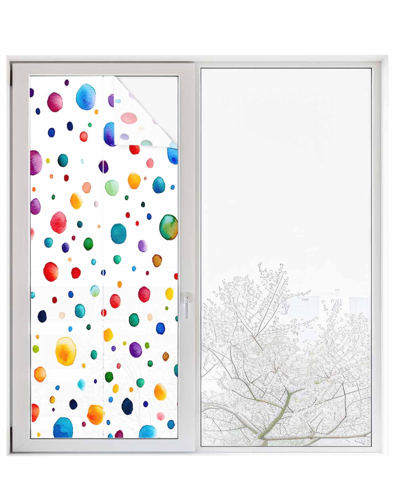 Window Privacy Film Colorful Polka Dot Stained Glass Window Film ...