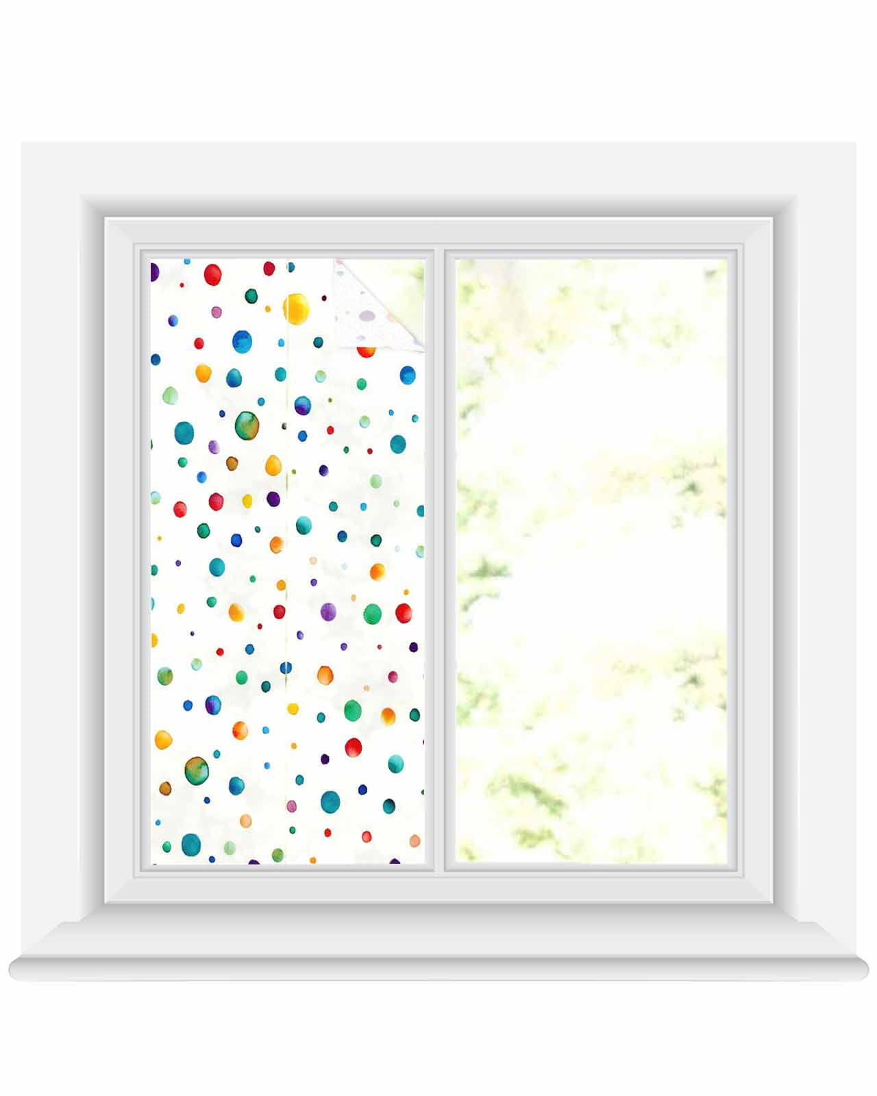 Window Privacy Film Colorful Polka Dot Stained Glass Window Film ...