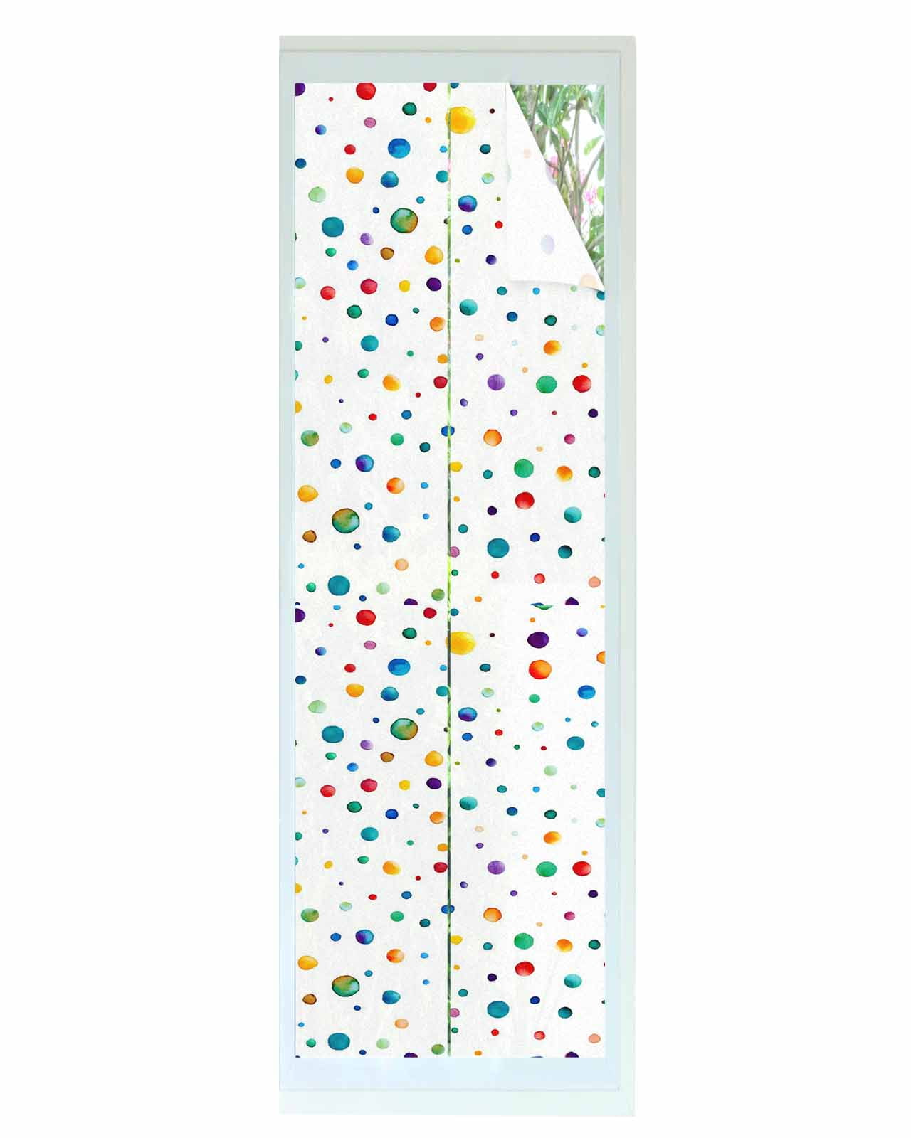 Window Privacy Film Colorful Polka Dot Stained Glass Window Film ...