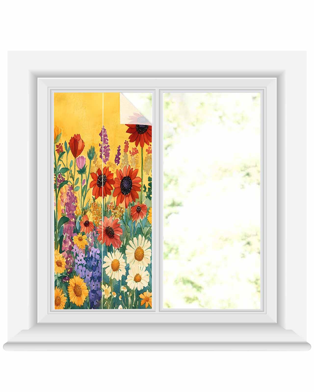 Window Privacy Film Colorful Sunflower Stained Glass Window Film ...