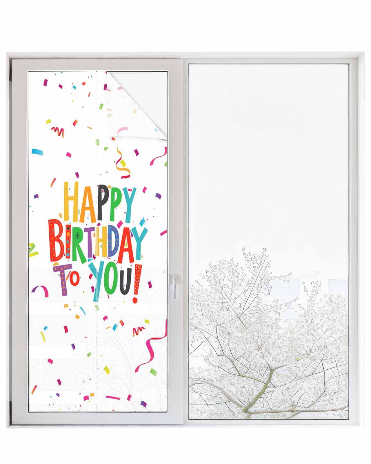 Window Privacy Film Colorful Words Stained Glass Window Film Decorative ...