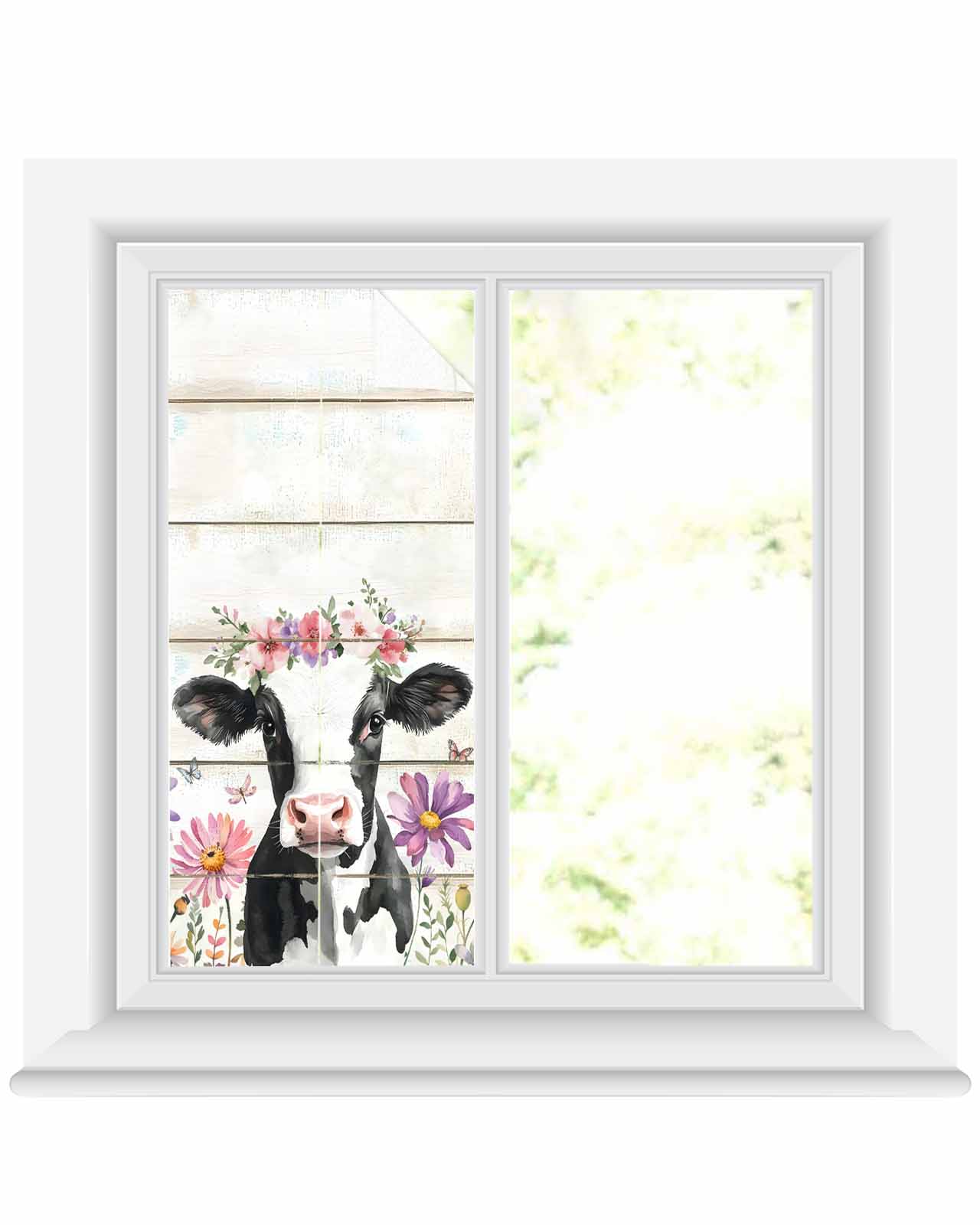 Window Privacy Film Country Cow Stained Glass Window Film Decorative ...