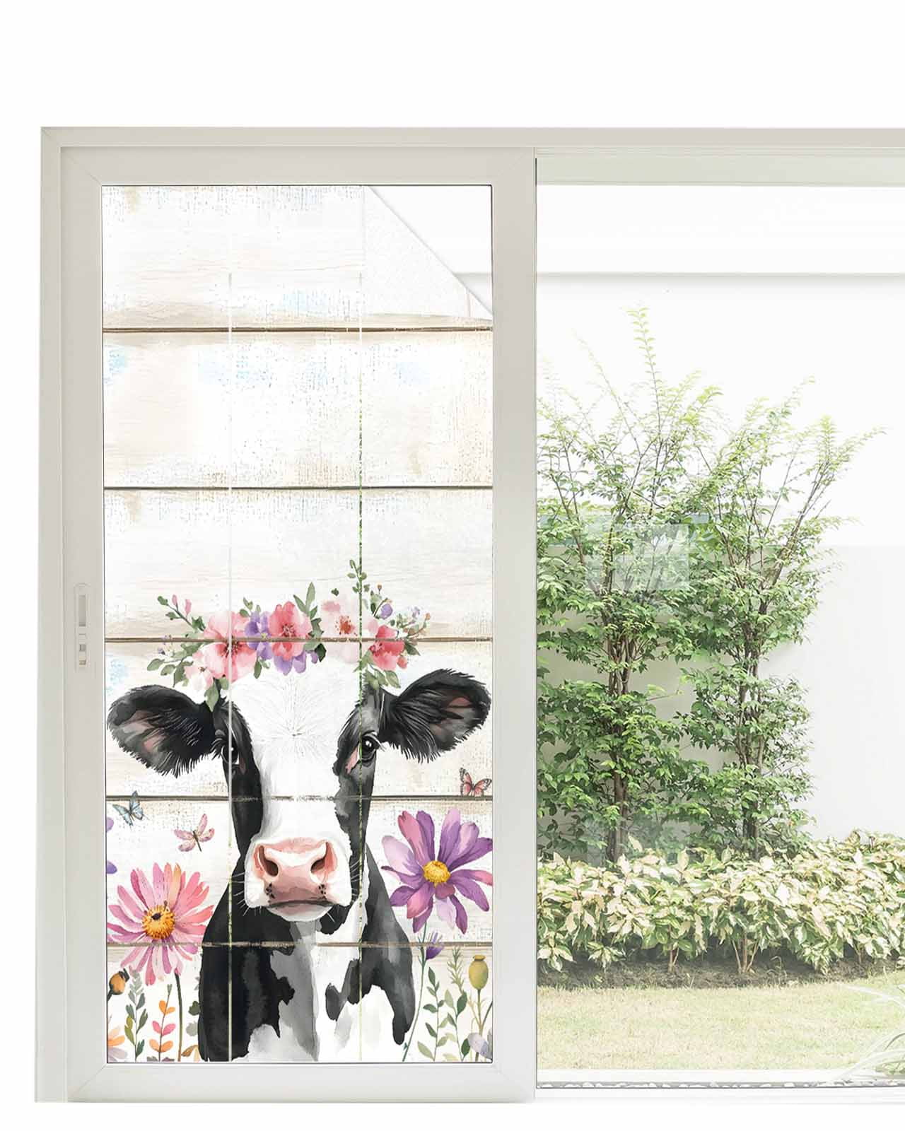 Window Privacy Film Country Cow Stained Glass Window Film Decorative ...