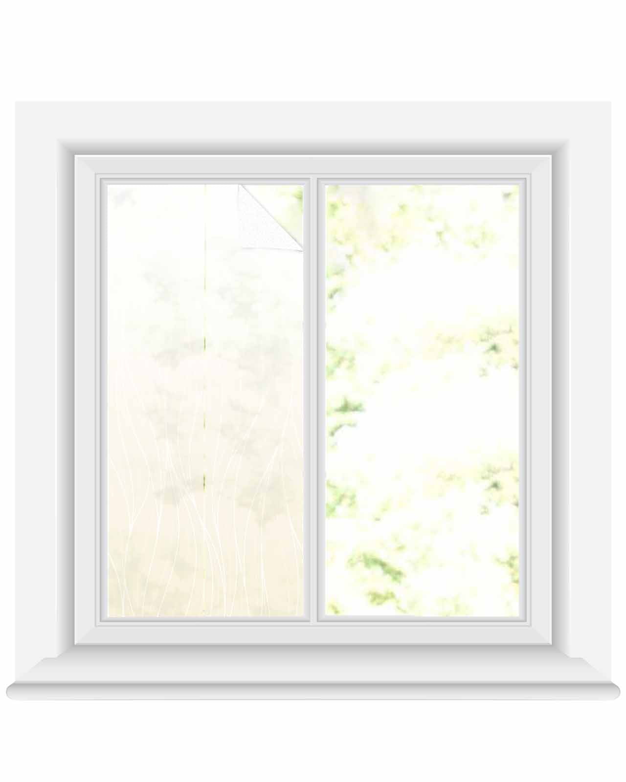 Window Privacy Film, Cream Ombre Lines UV Sun Blocking Window Tint Film ...
