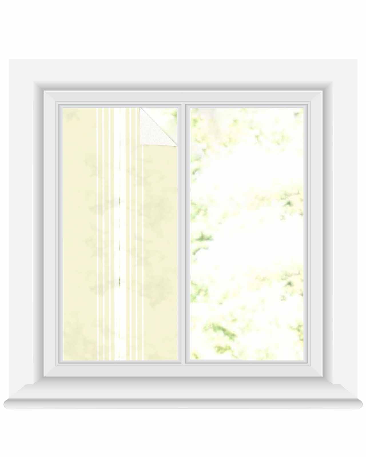 Window Privacy Film Cream White Stripe Stained Glass Window Film ...