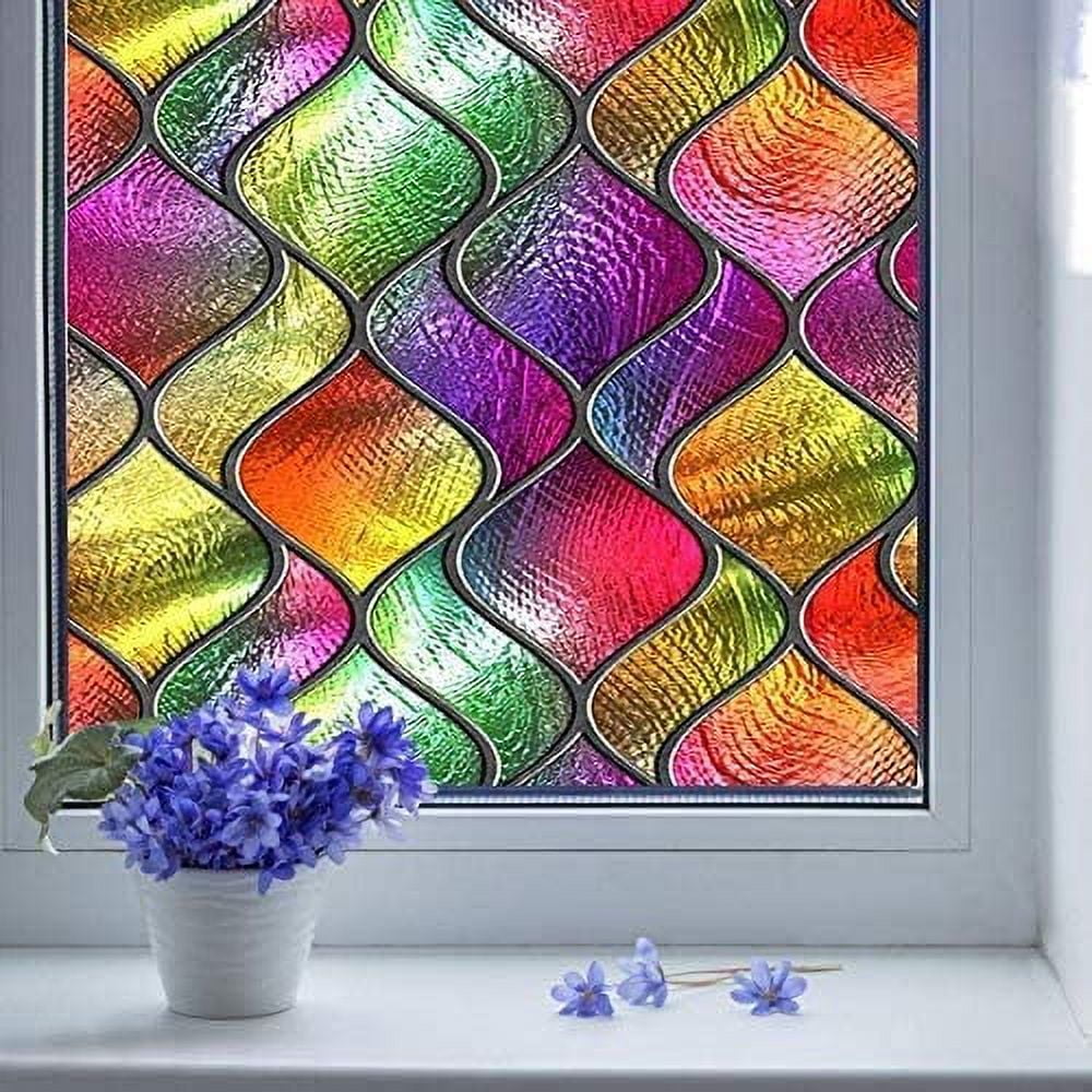 Window Privacy Film Decals, Stained Glass Window Decals, Static Cling ...