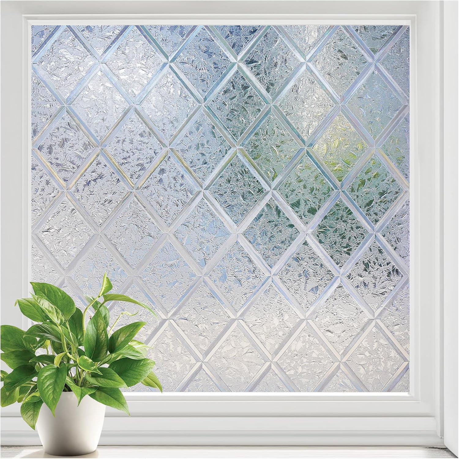 Window Privacy Film, Decorative Privacy Window Film Sun Blocking, Frosted Glass Cling for Home ...