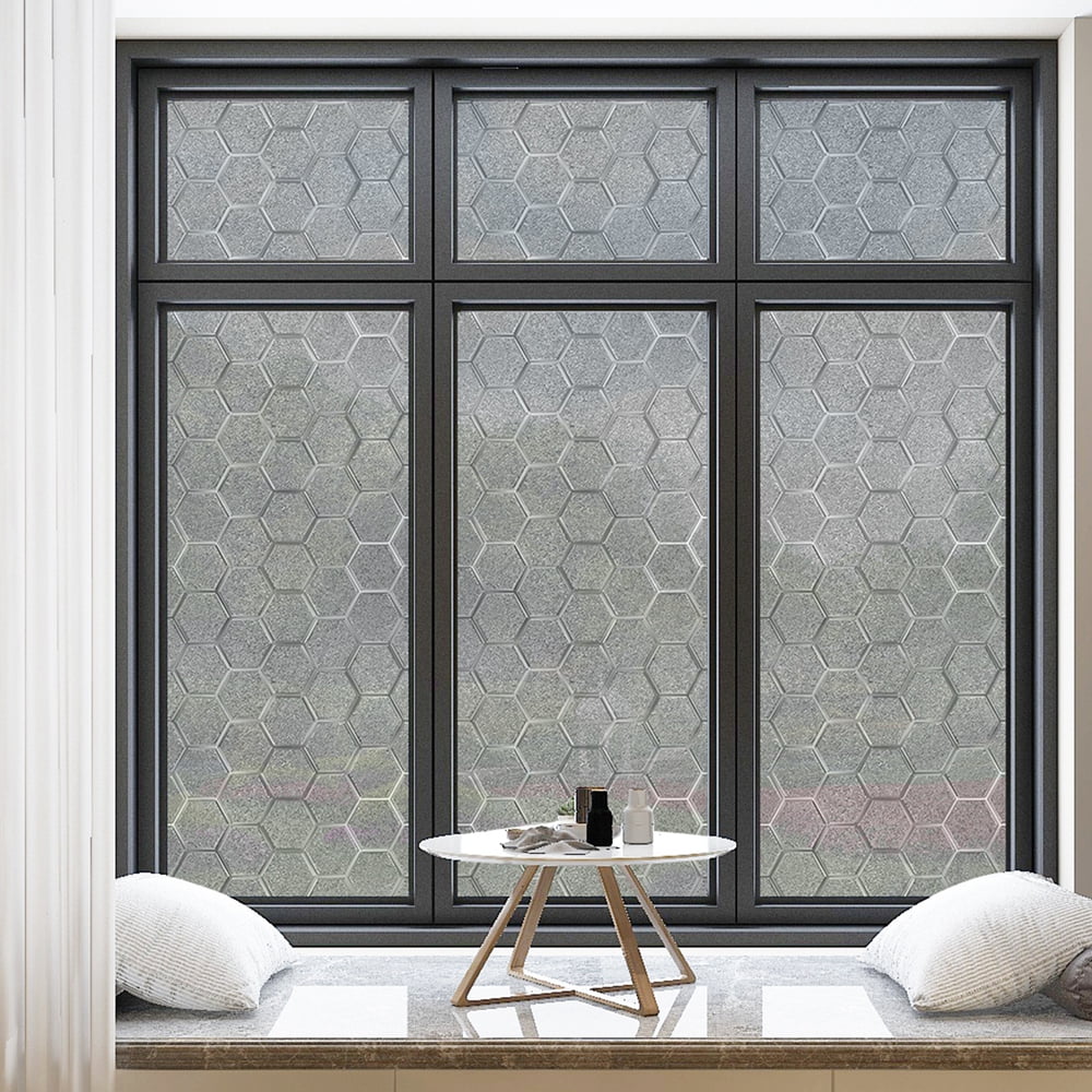 Window Privacy Film,Decorative Window Film,Non-Adhesive Frosted Glass ...