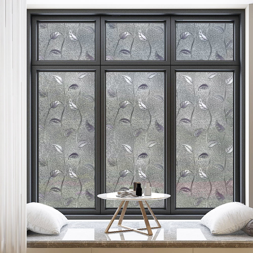 Window Privacy Film,Decorative Window Film,Non-Adhesive Frosted Glass ...