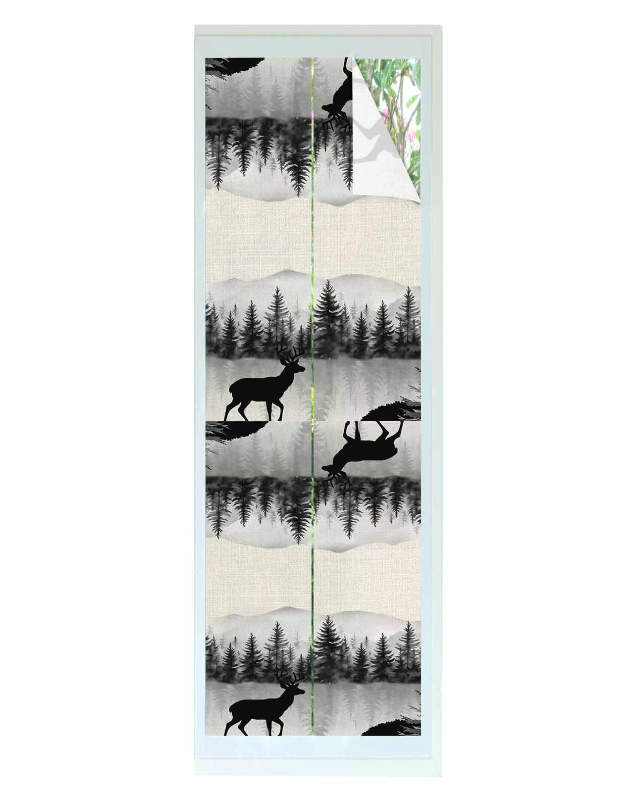 Window Privacy Film Deer Forest Stained Glass Window Film Decorative ...