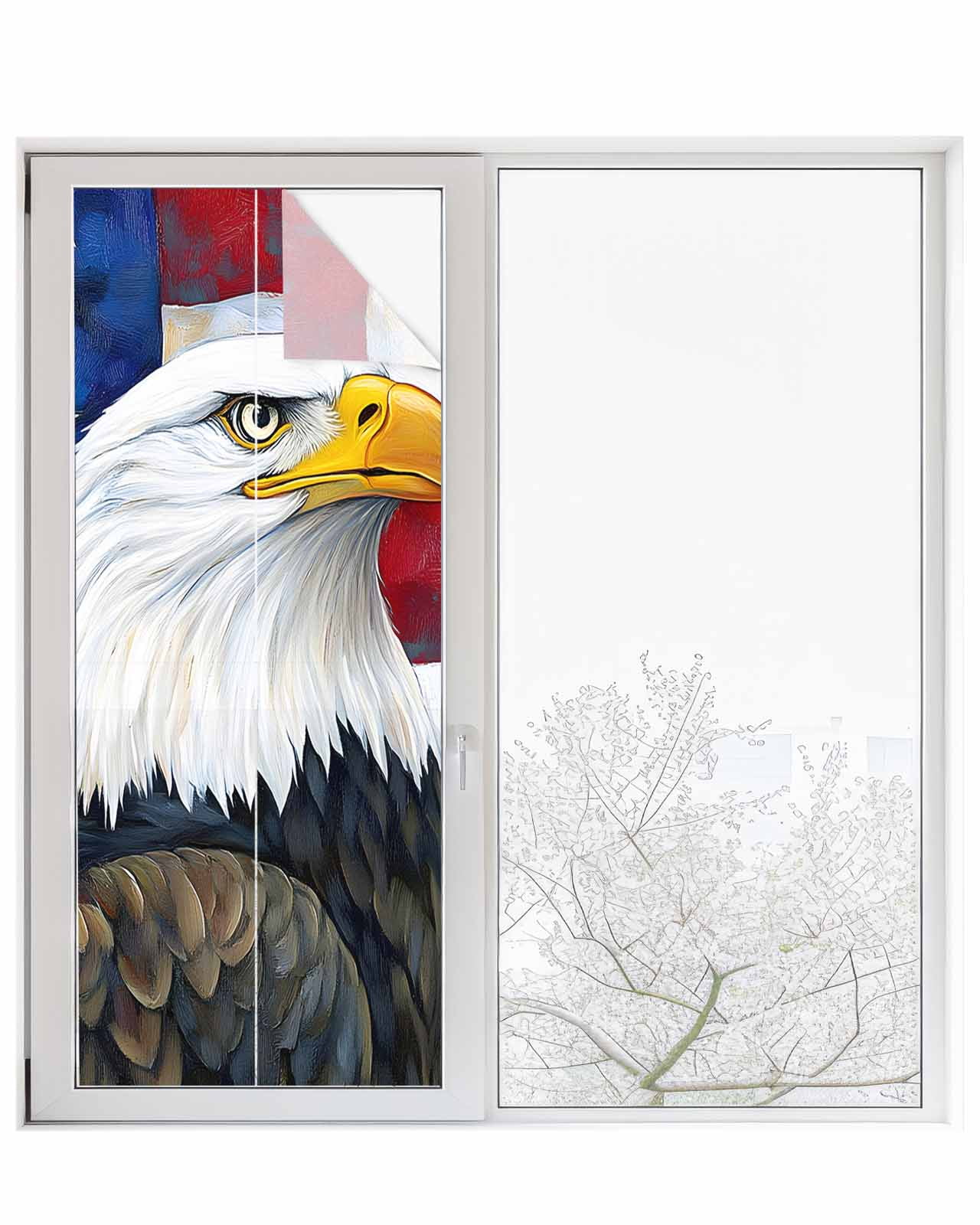 Window Privacy Film Eagle Stained Glass Window Film Decorative Sun ...