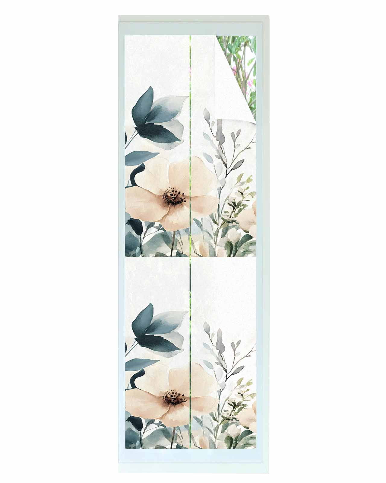 Window Privacy Film Elegant Spring Floral Stained Glass Window Film ...