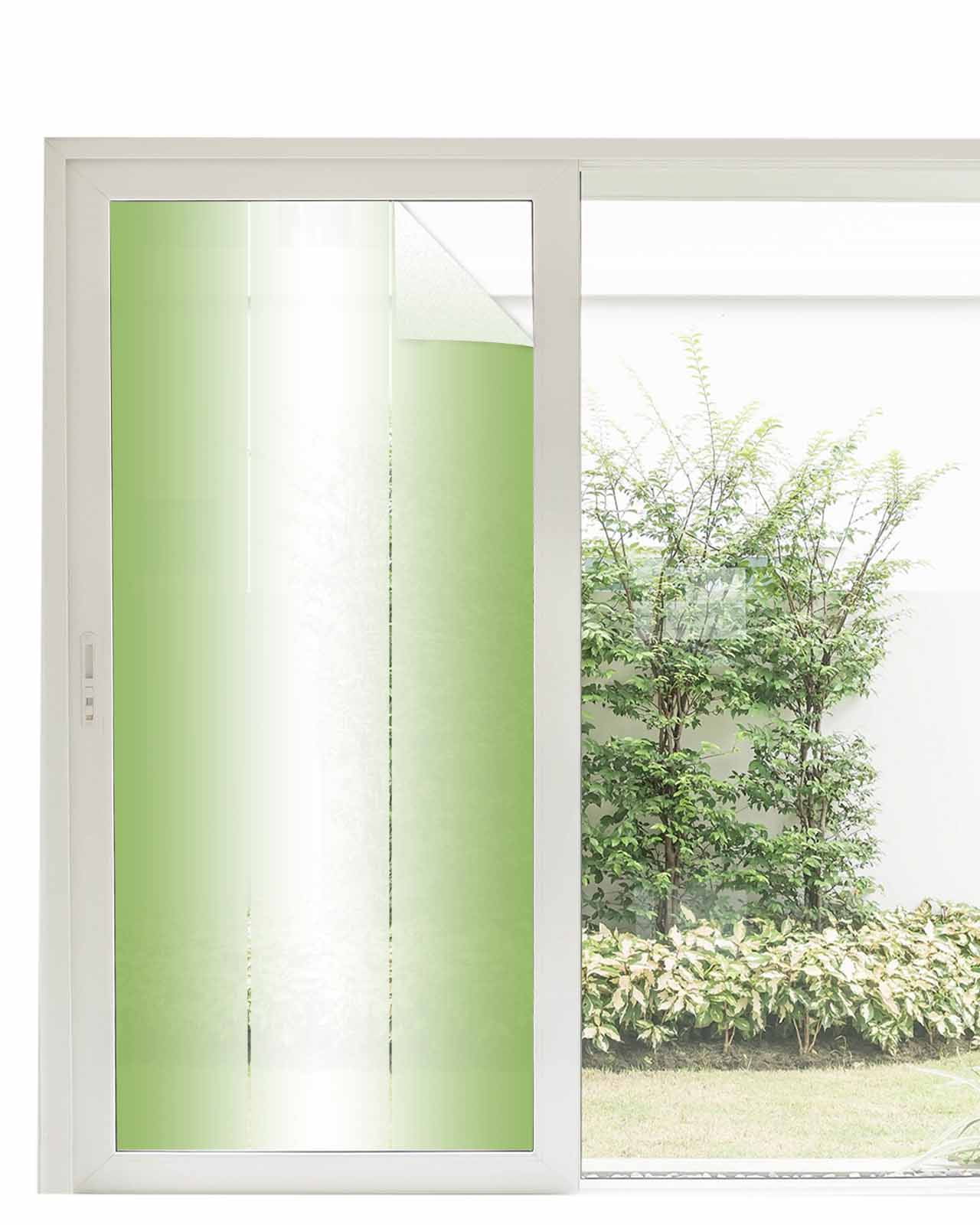 Window Privacy Film, Emerald Green White Ombre UV Sun Blocking Window ...