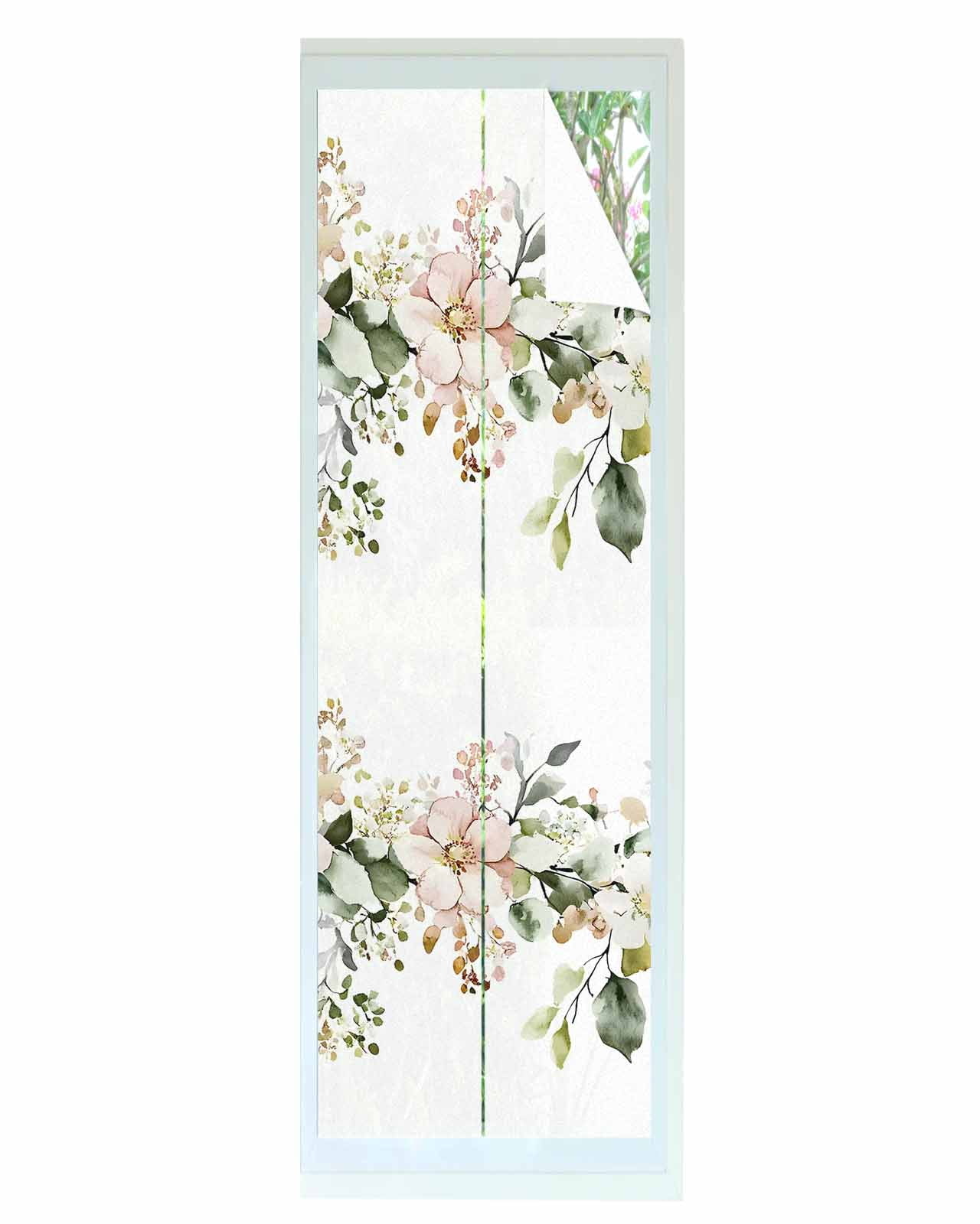 Window Privacy Film Eucalyptus Floral Stained Glass Window Film ...