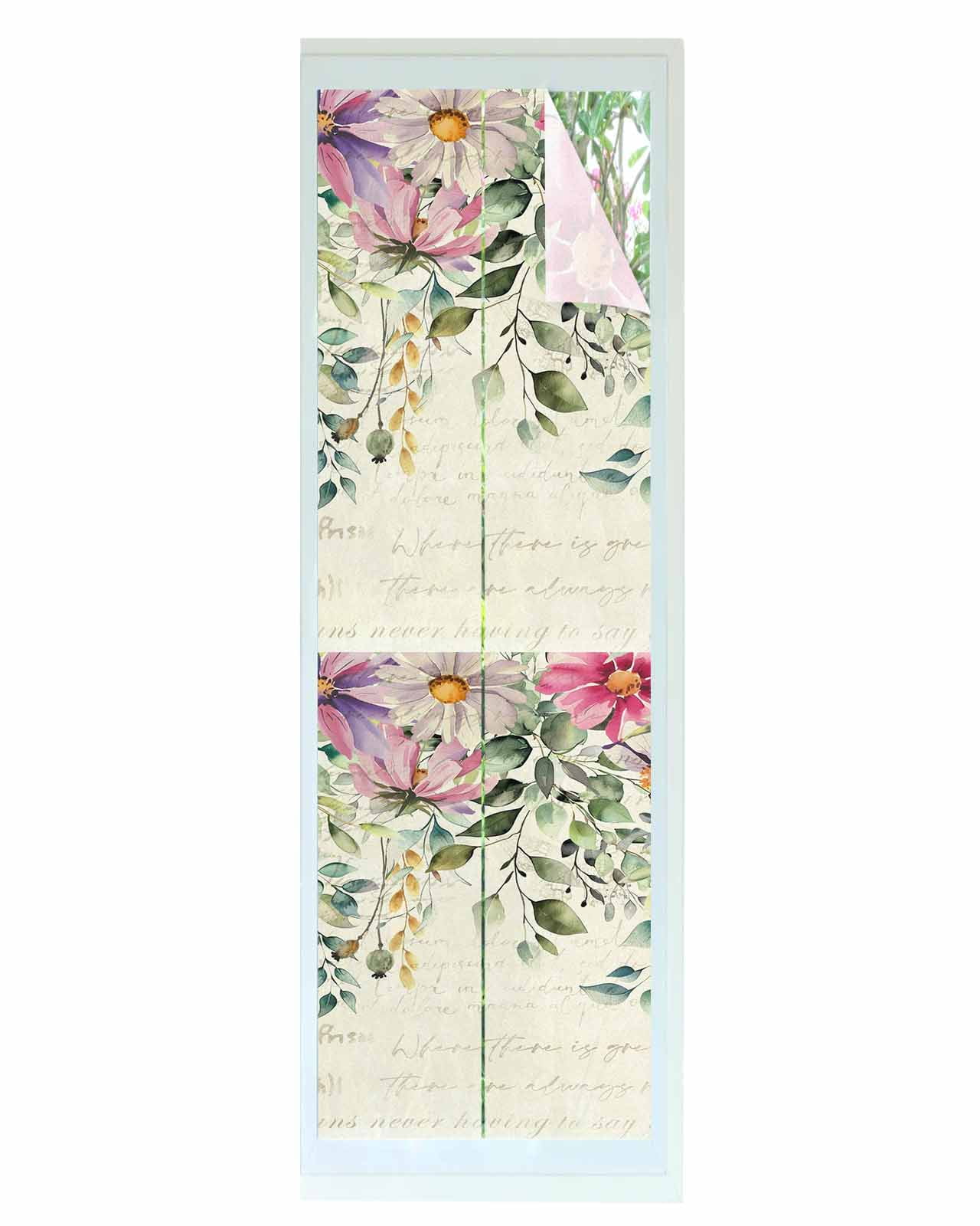 Window Privacy Film Eucalyptus Stained Glass Window Film Decorative Sun ...