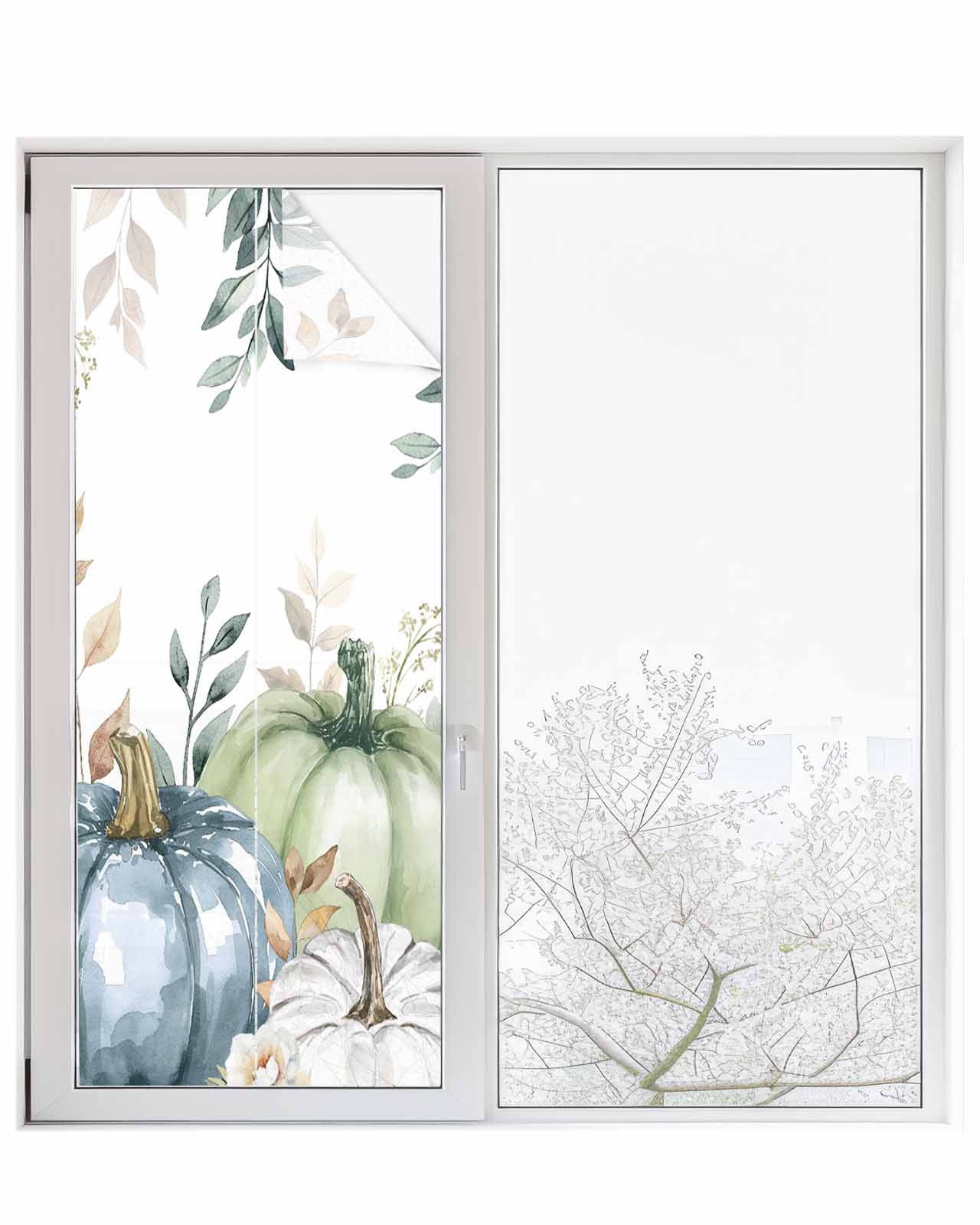 Window Privacy Film, Fall Sage Green Blue UV Sun Blocking Window Tint ...