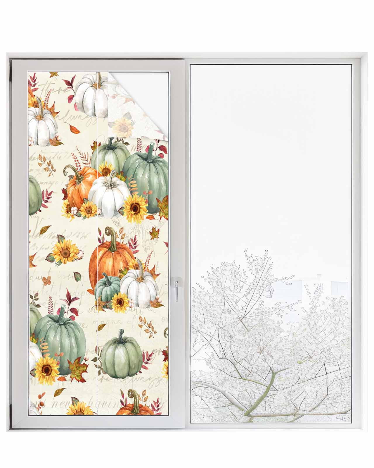 Window Privacy Film, Fall Thanksgiving UV Sun Blocking Window Tint Film ...
