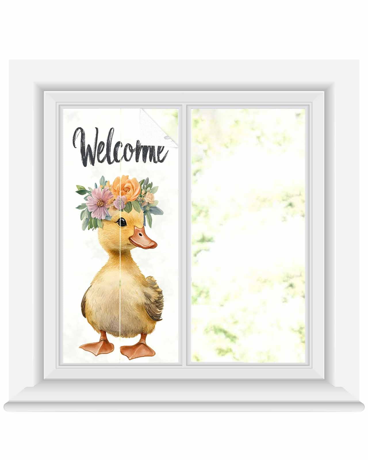 Window Privacy Film Farm Duck Flower Stained Glass Window Film ...