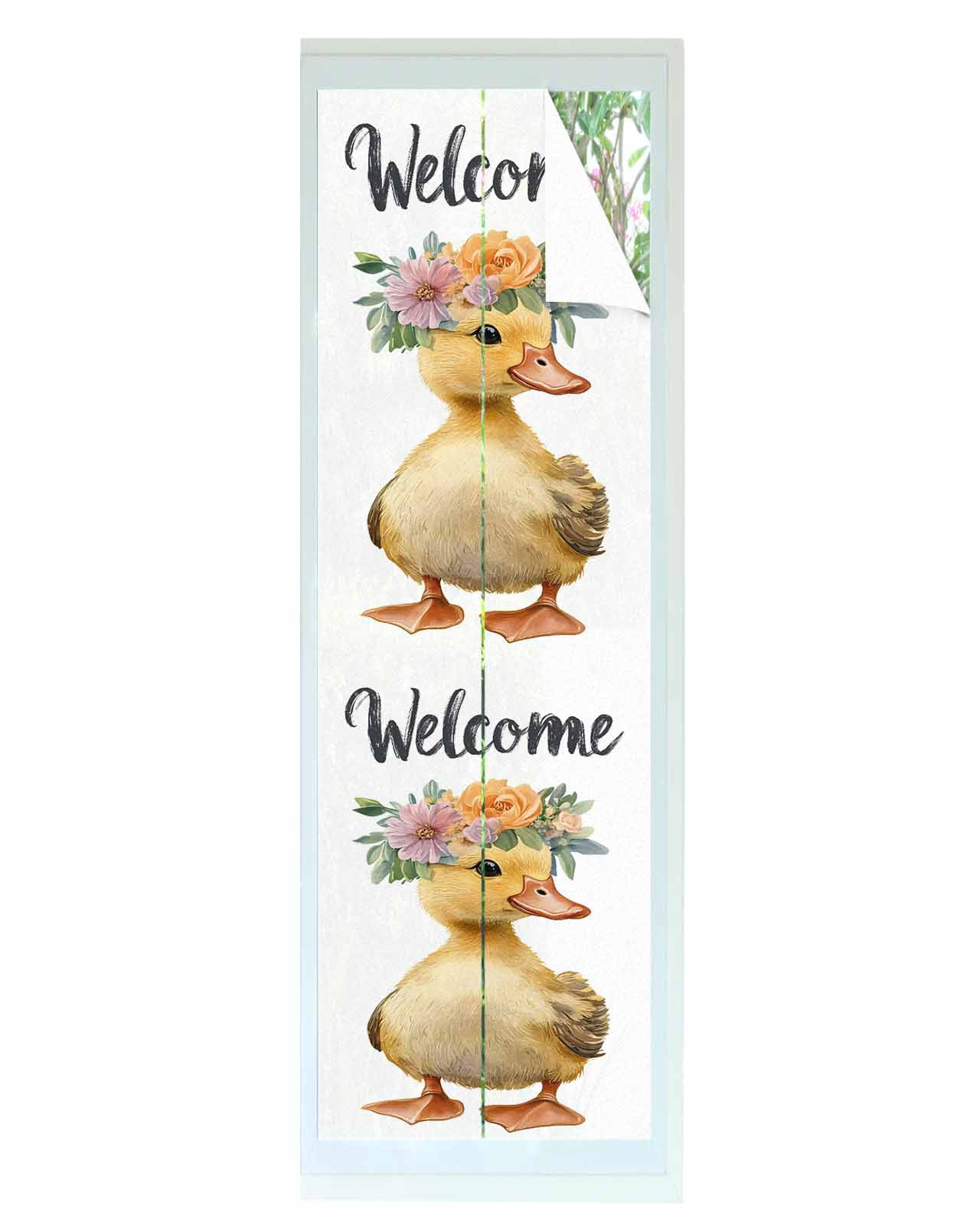 Window Privacy Film Farm Duck Flower Stained Glass Window Film ...