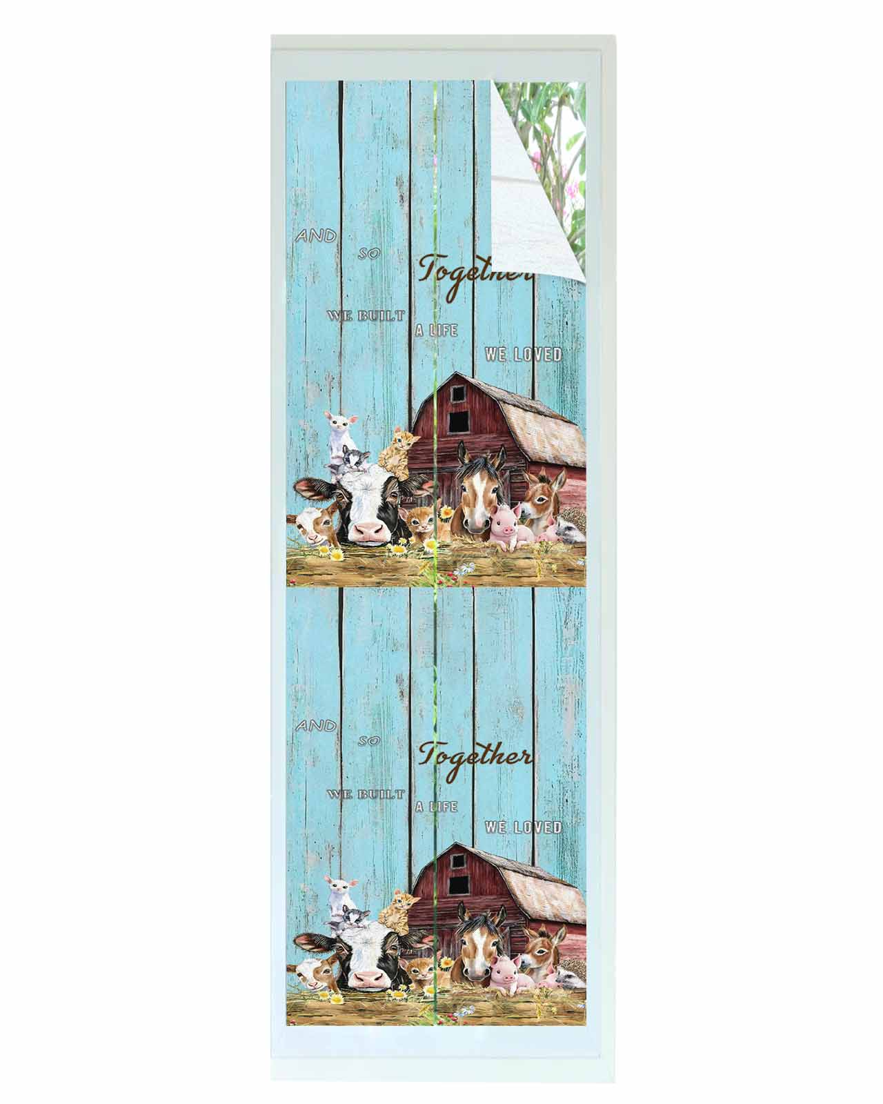 Window Privacy Film Farmhouse Animals Stained Glass Window Film ...