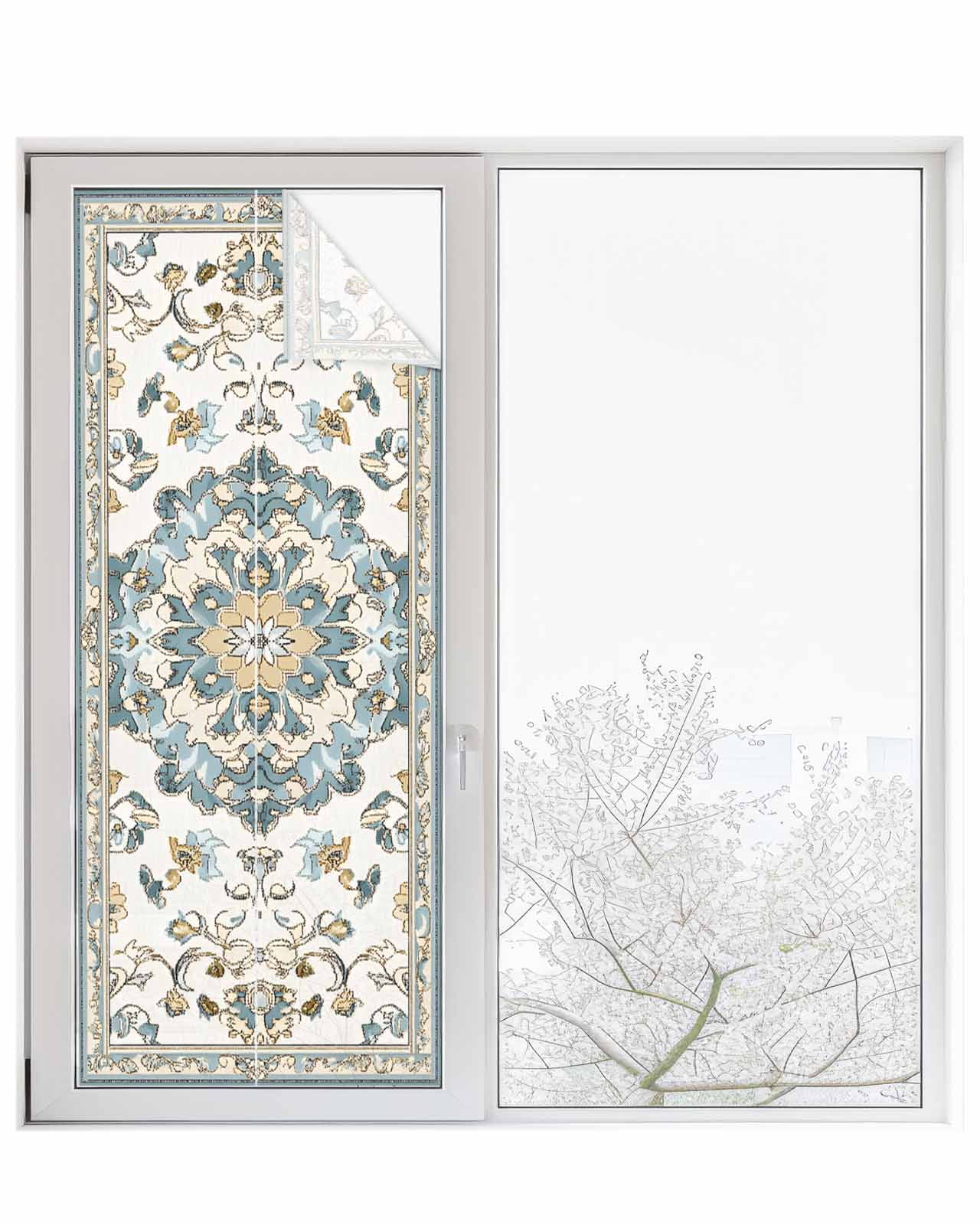 Window Privacy Film Farmhouse Aztec Stained Glass Window Film ...