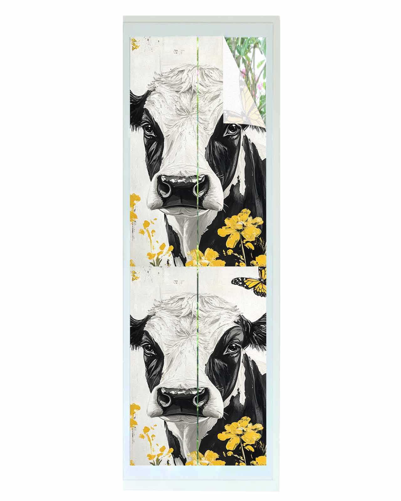 Window Privacy Film Farmhouse Cow Stained Glass Window Film Decorative ...