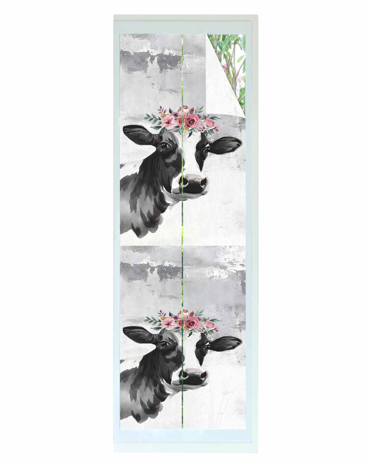 Window Privacy Film Farmhouse Cow Stained Glass Window Film Decorative ...