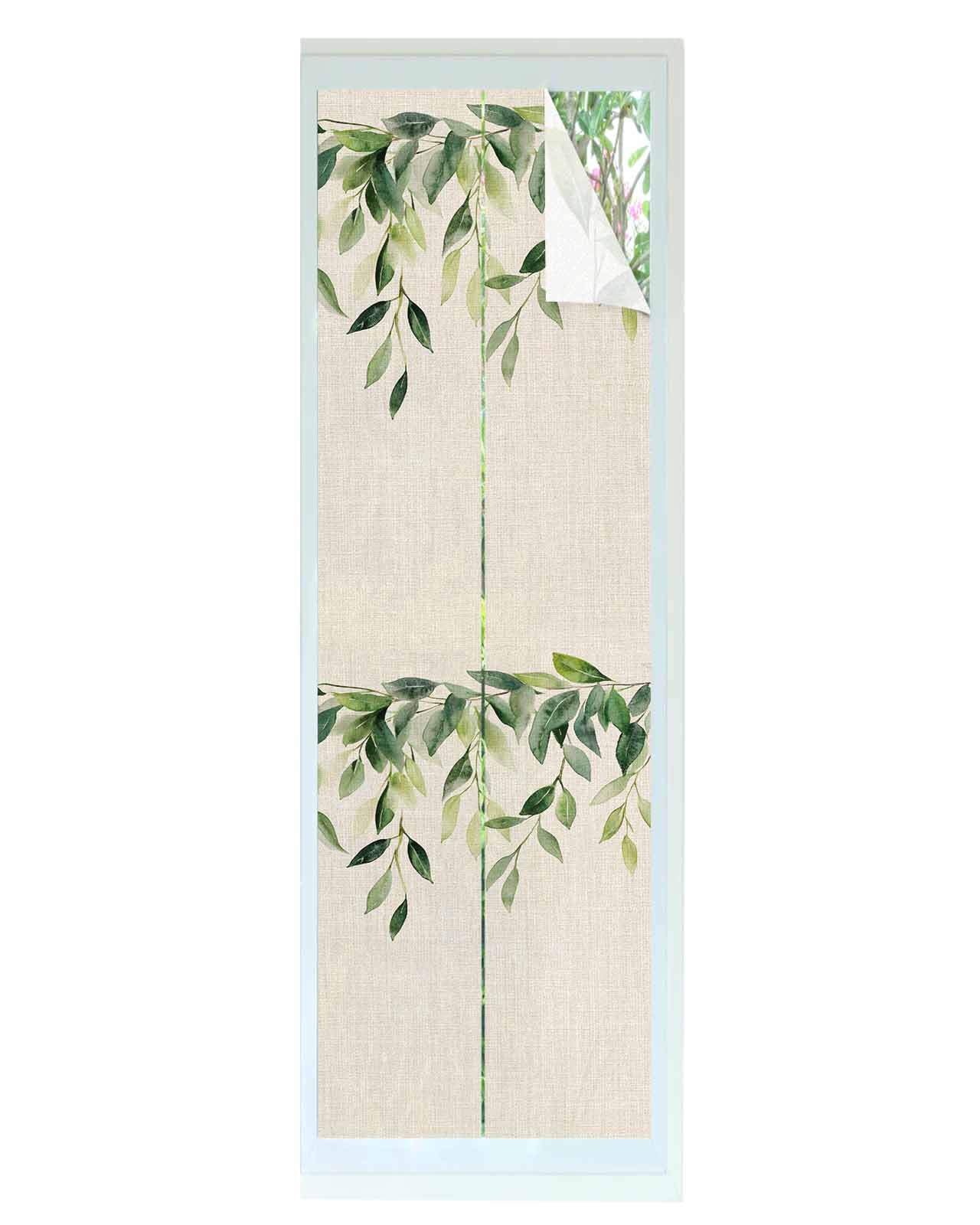 Window Privacy Film Farmhouse Leaves Stained Glass Window Film ...