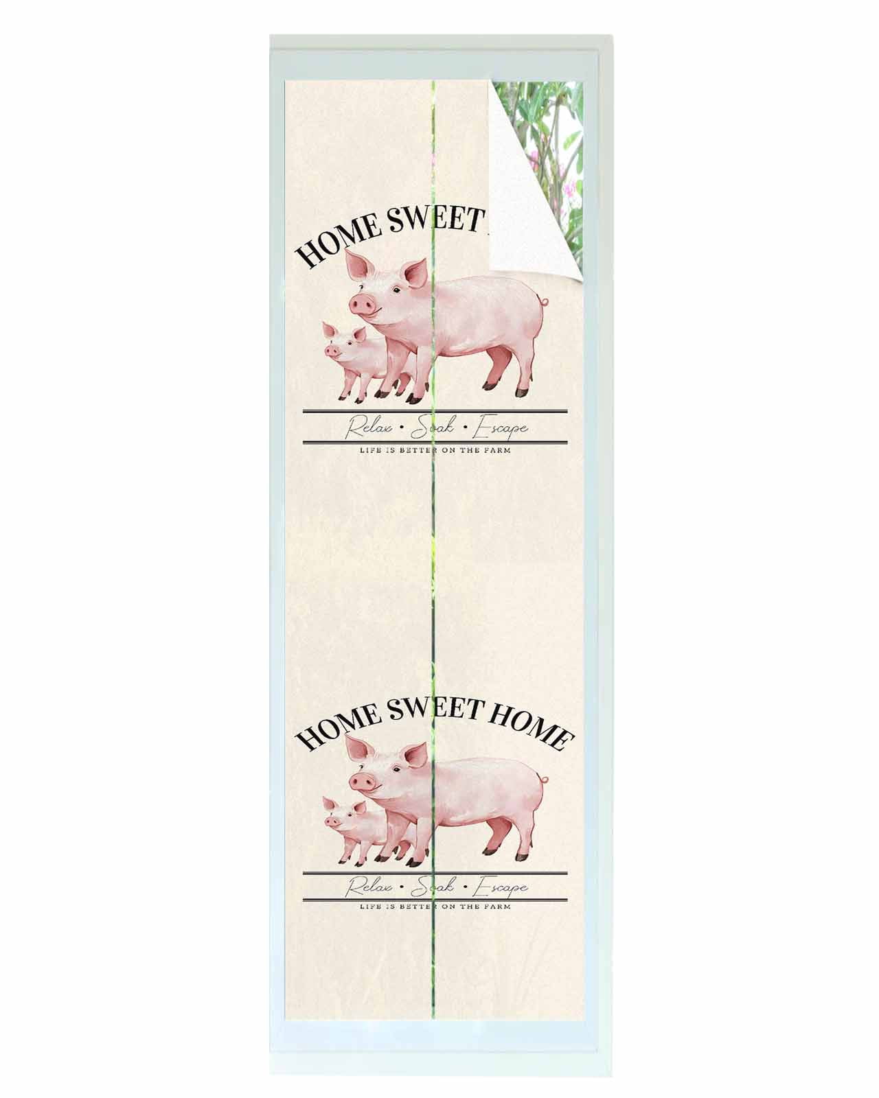 Window Privacy Film Farmhouse Pig Stained Glass Window Film Decorative ...