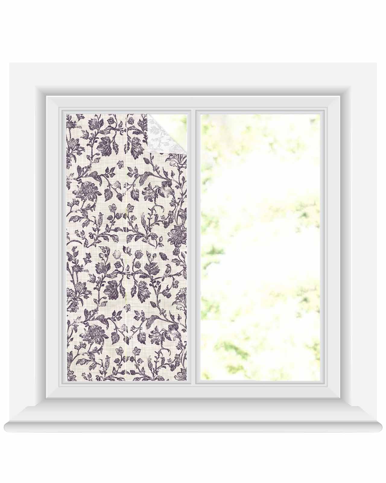 Window Privacy Film Farmhouse Purple Stained Glass Window Film ...