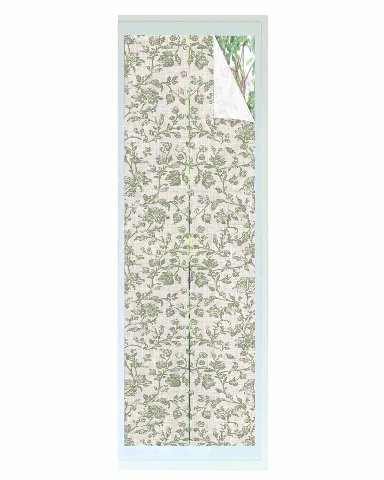 Window Privacy Film Farmhouse Sage Green Stained Glass Window Film ...