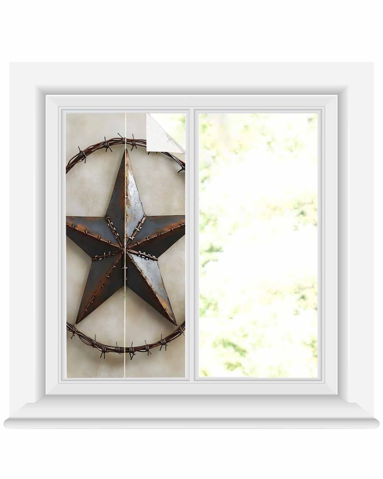 Window Privacy Film Farmhouse Vintage Stained Glass Window Film ...