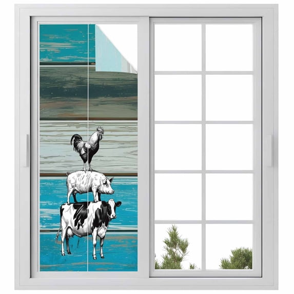 Window Privacy Film Farmhouse Wooden Grain Stained Glass Window Film ...