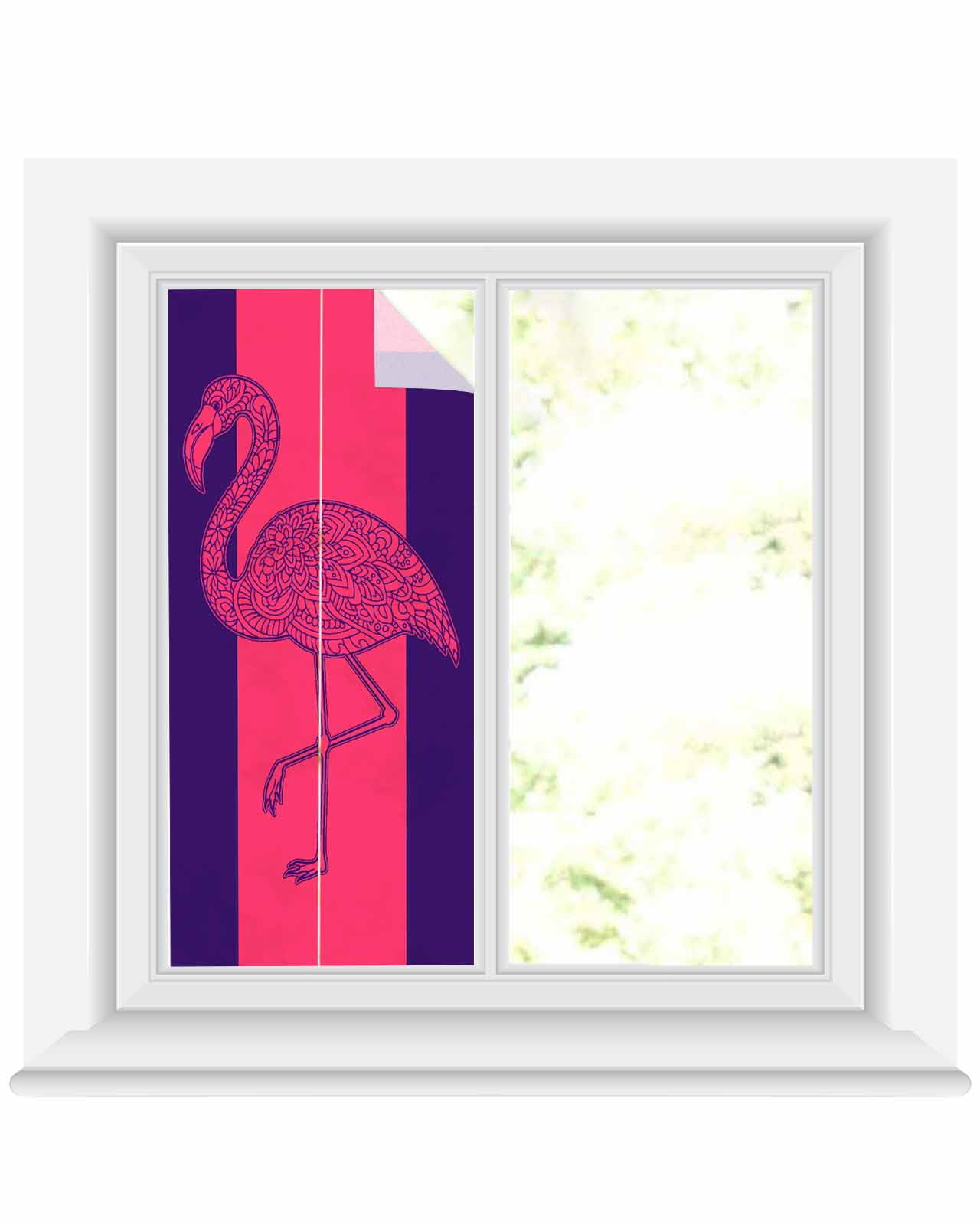 Window Privacy Film Flamingo Mandalas Stained Glass Window Film ...