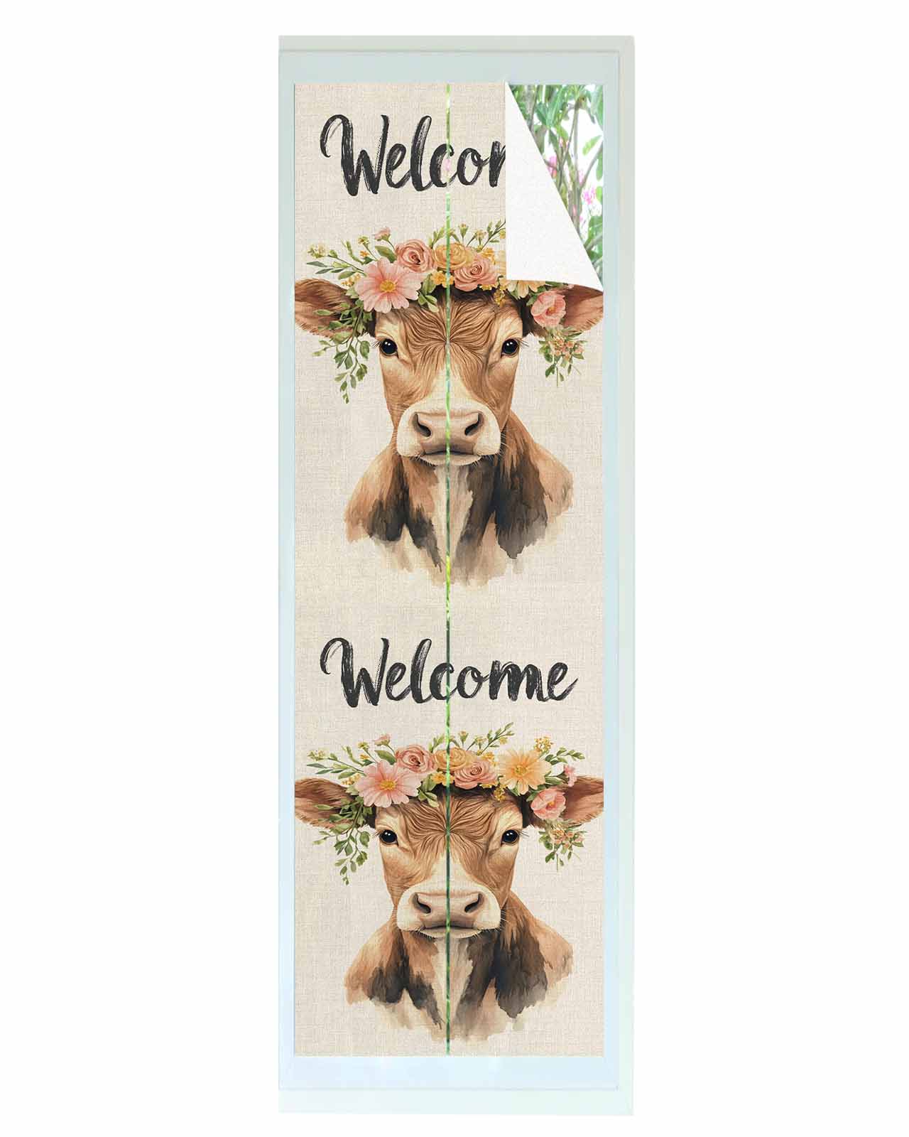 Window Privacy Film Floral Cow Stained Glass Window Film Decorative Sun ...