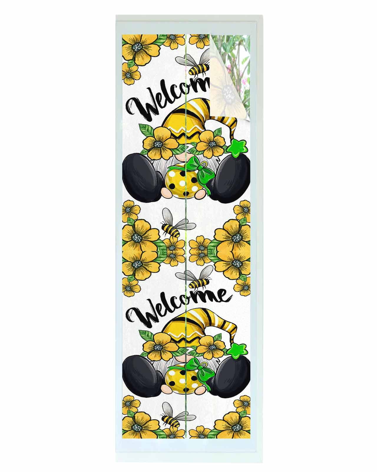 Window Privacy Film Flower Gnomes Stained Glass Window Film Decorative ...