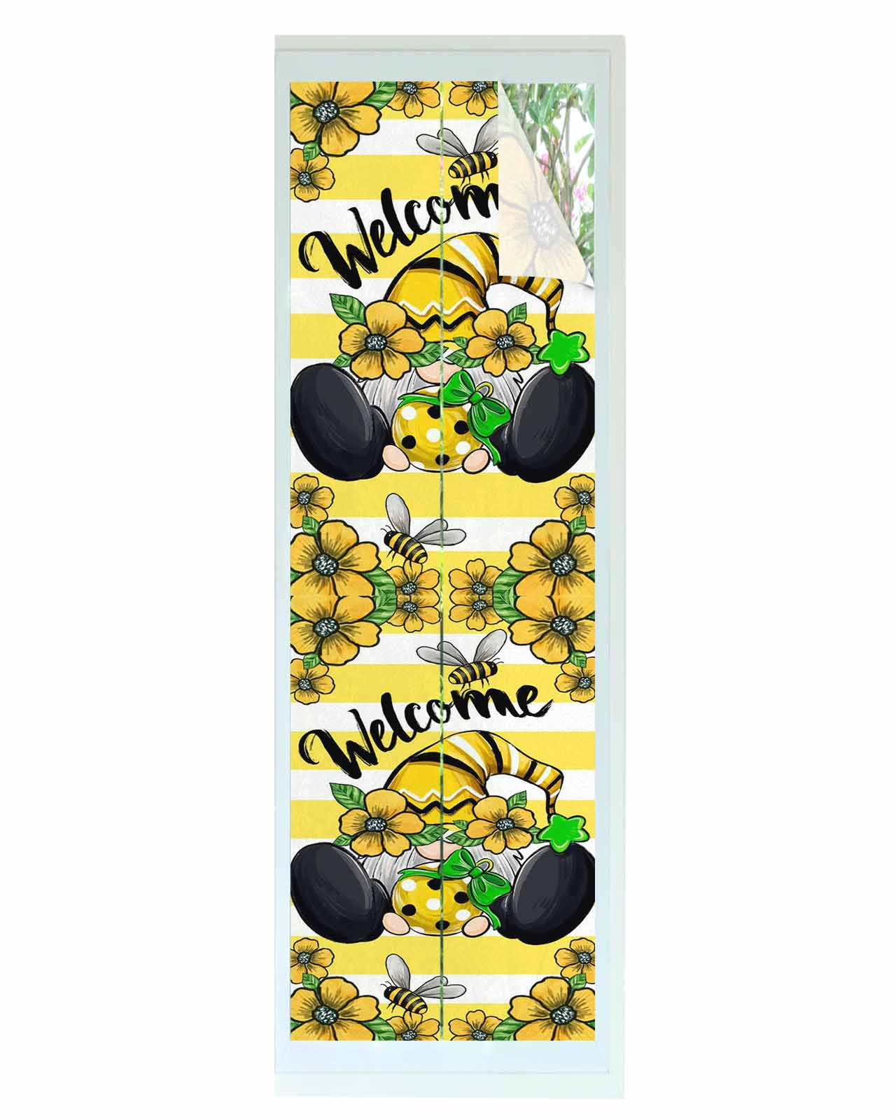 Window Privacy Film Flower Gnomes Stained Glass Window Film Decorative ...