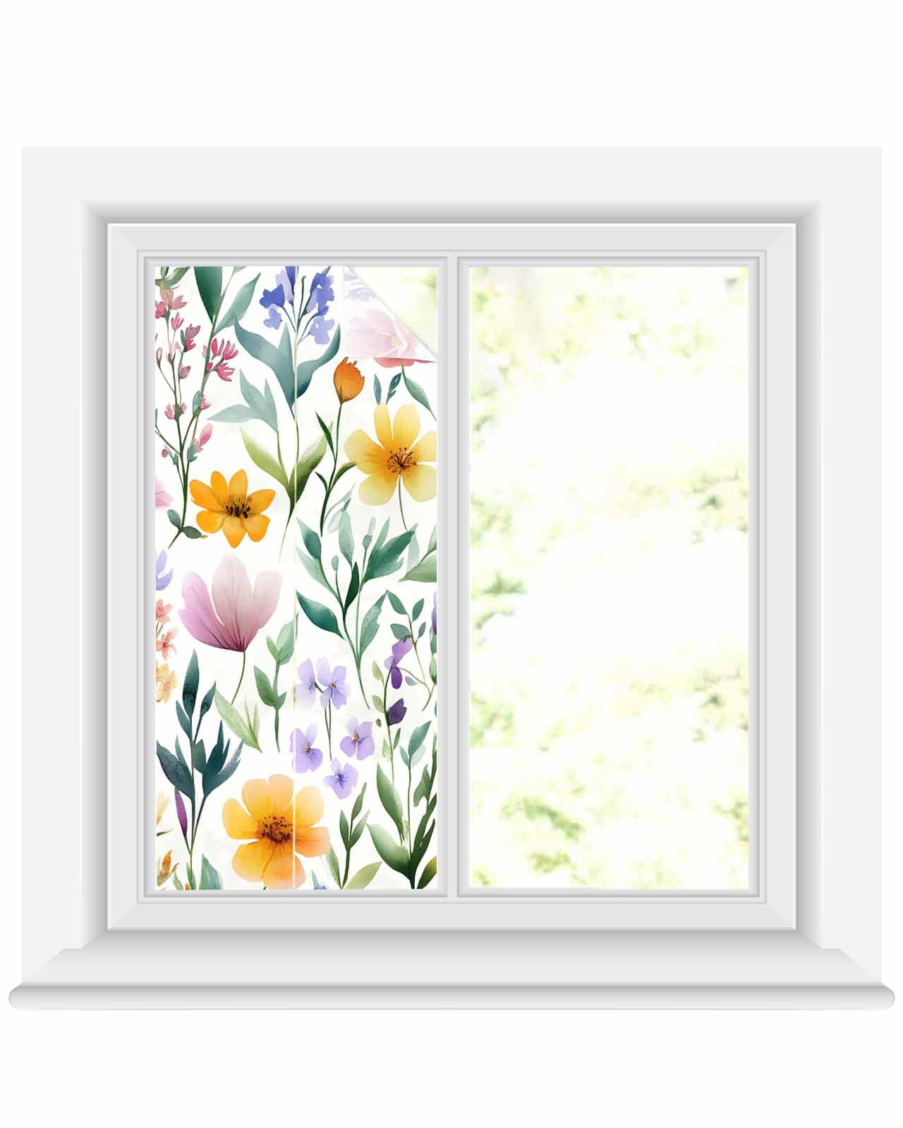 Window Privacy Film Flower Leaf Stained Glass Window Film Decorative ...