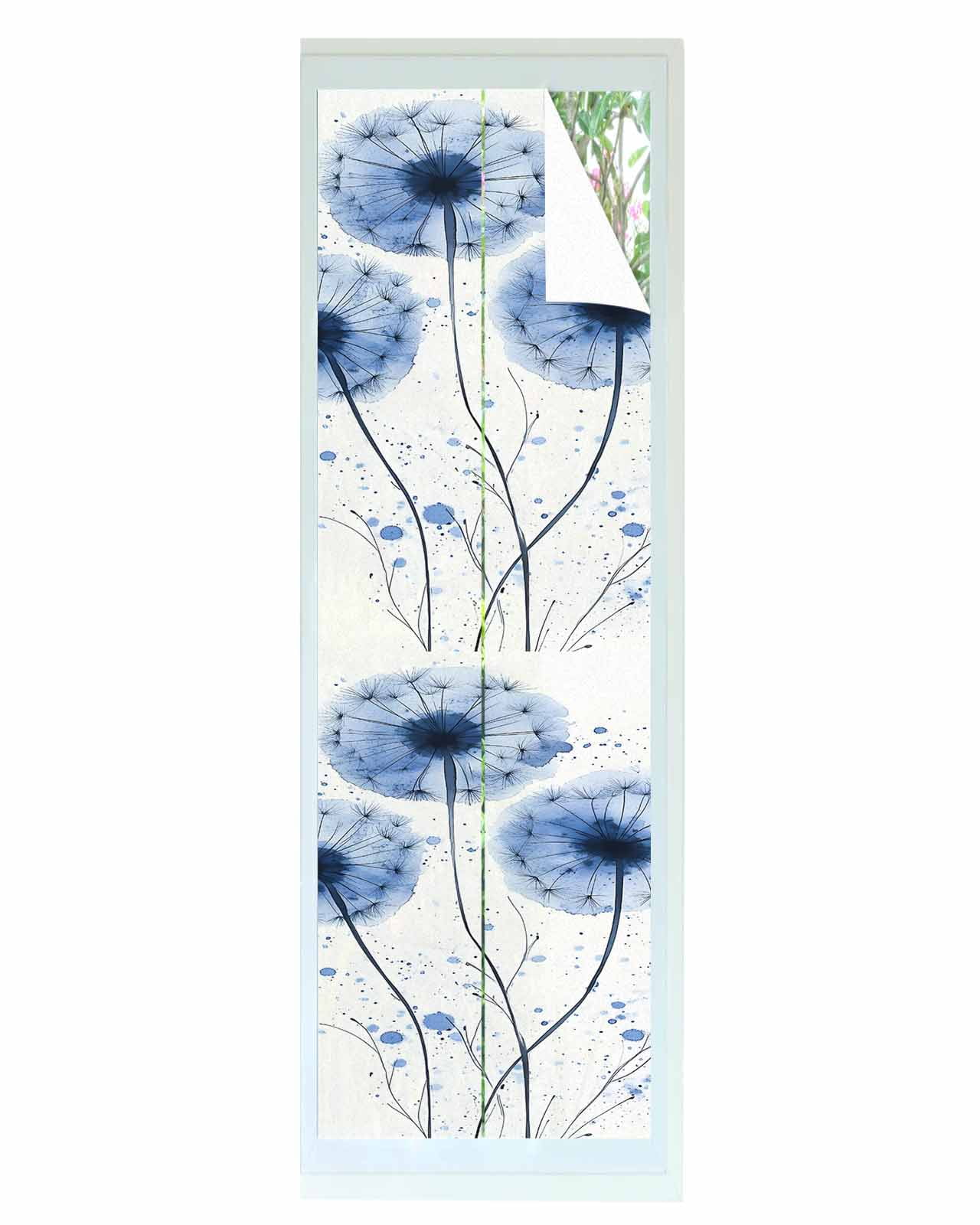 Window Privacy Film Flowers Dandelion Stained Glass Window Film ...