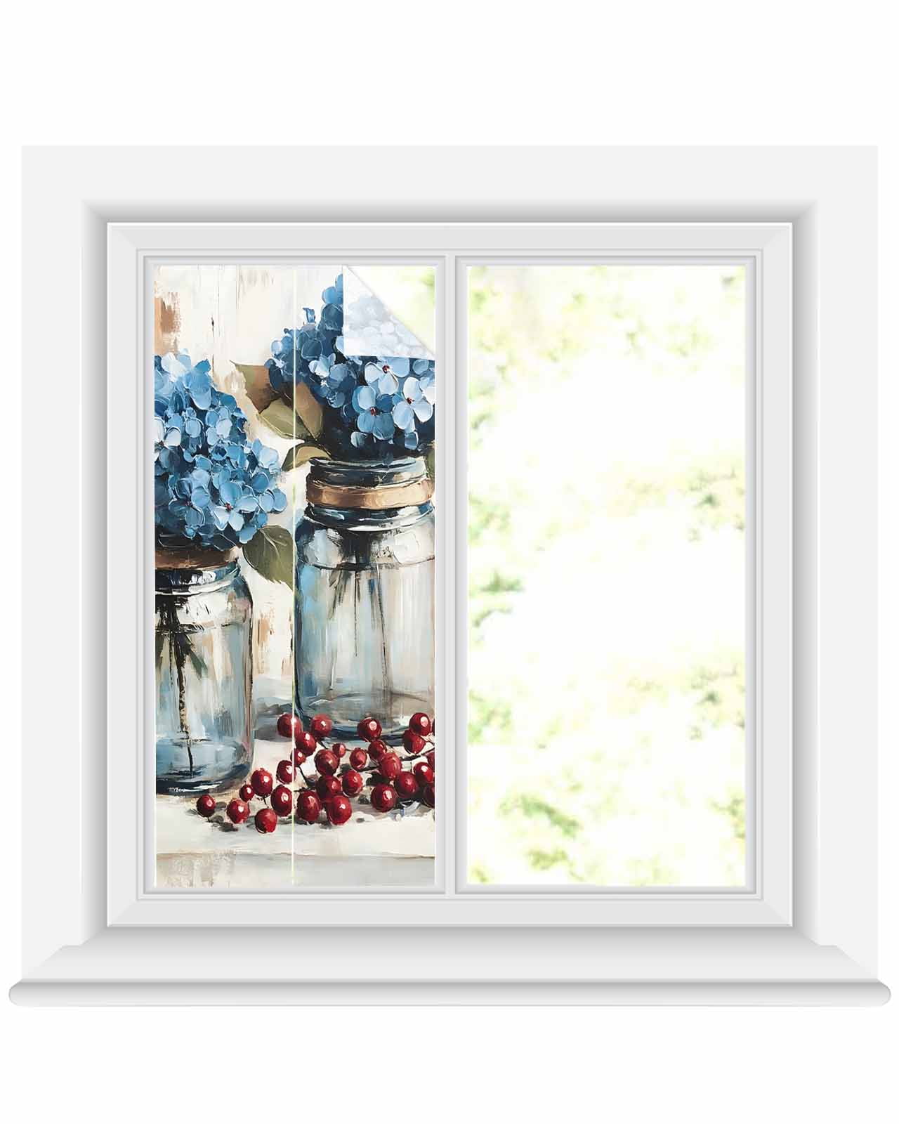 Window Privacy Film Flowers Floral Stained Glass Window Film Decorative ...