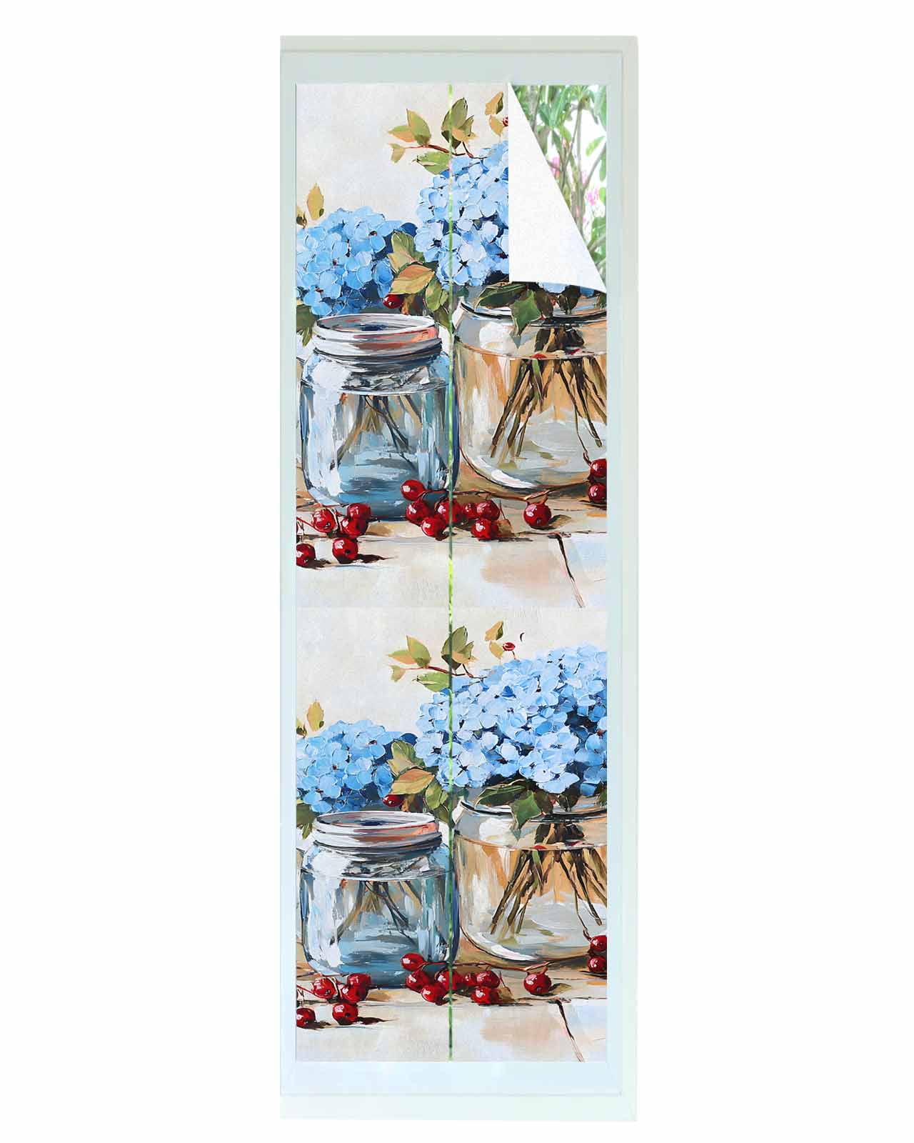 Window Privacy Film Flowers Fruit Stained Glass Window Film Decorative ...
