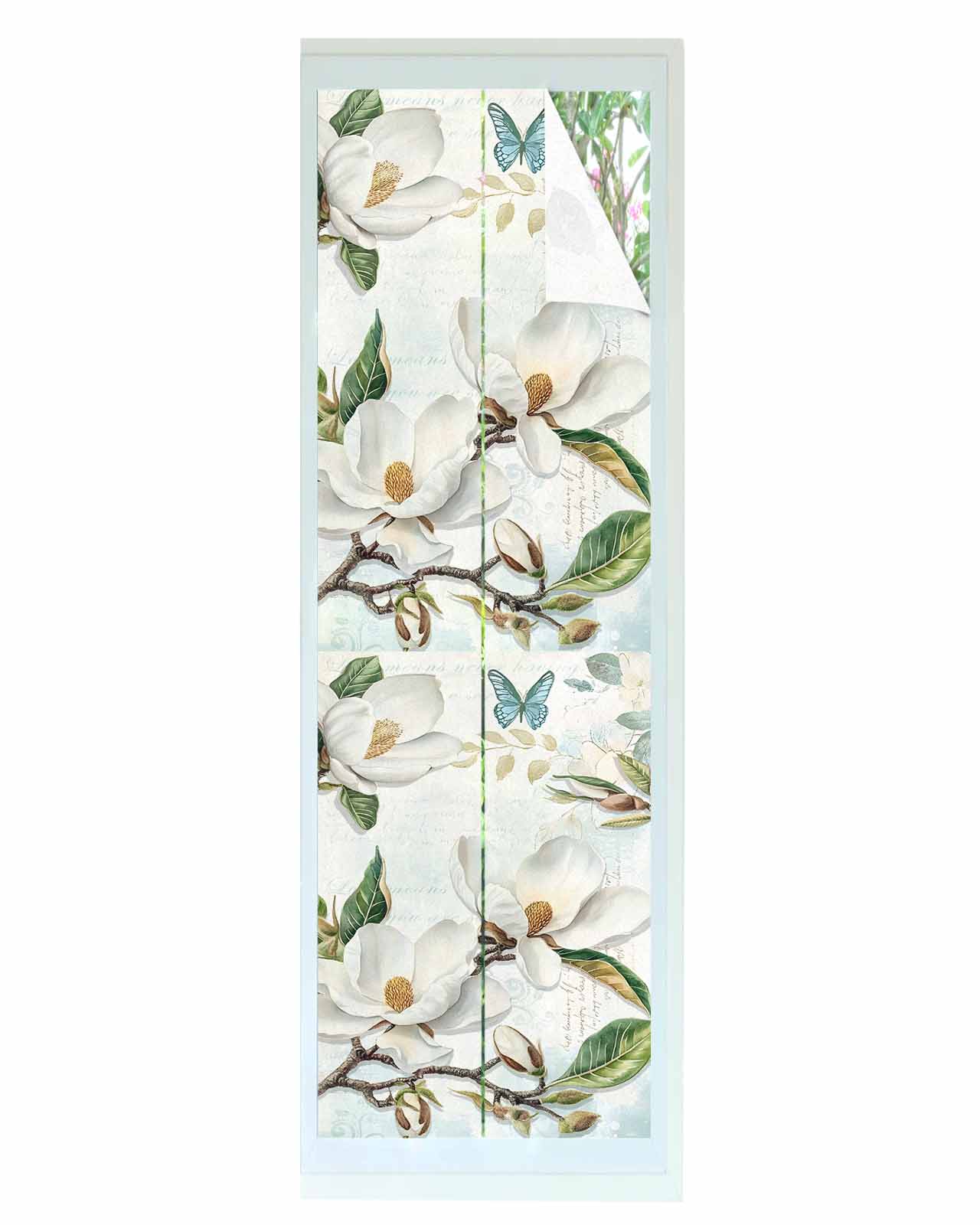 Window Privacy Film Flowers Leaves Stained Glass Window Film Decorative ...