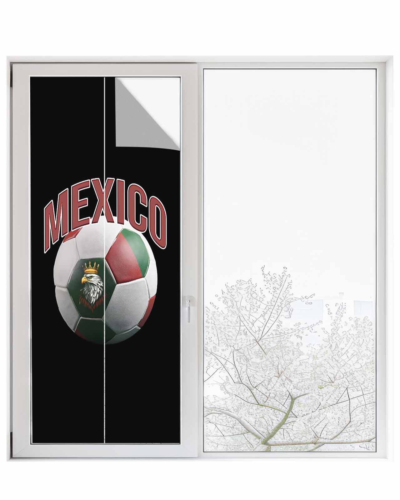 Window Privacy Film Football Stained Glass Window Film Decorative Sun ...